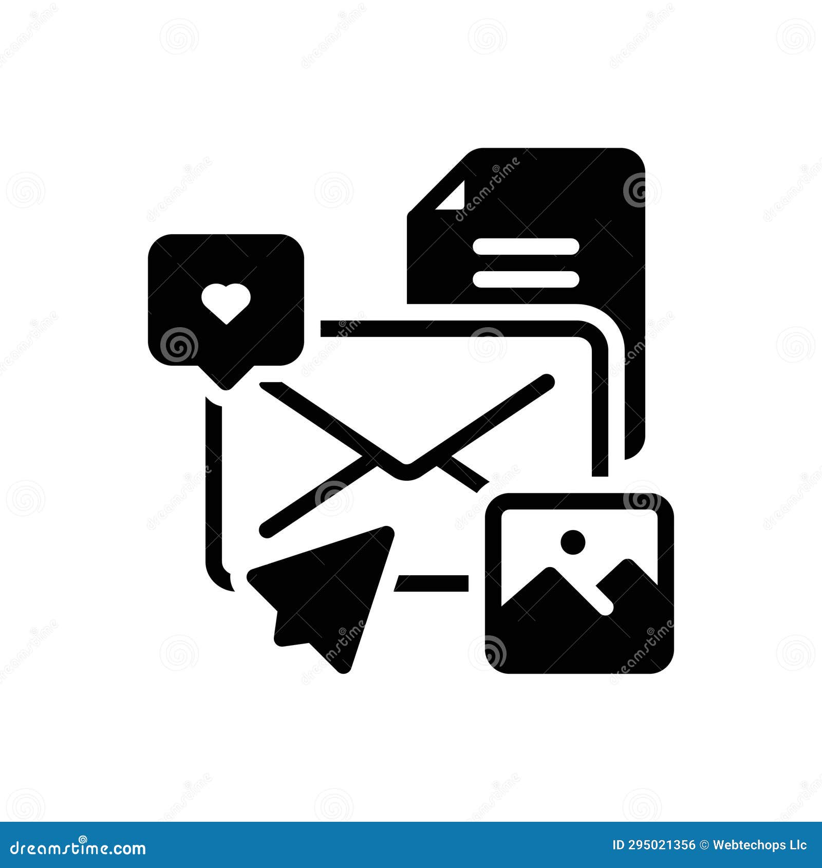 Black Solid Icon for Email, Message and Letter Stock Vector ...