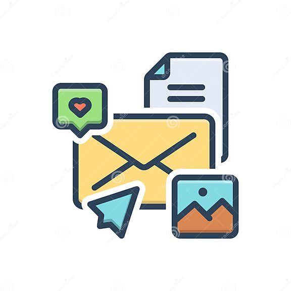 Color Illustration Icon for Email, Message and Communication Stock ...