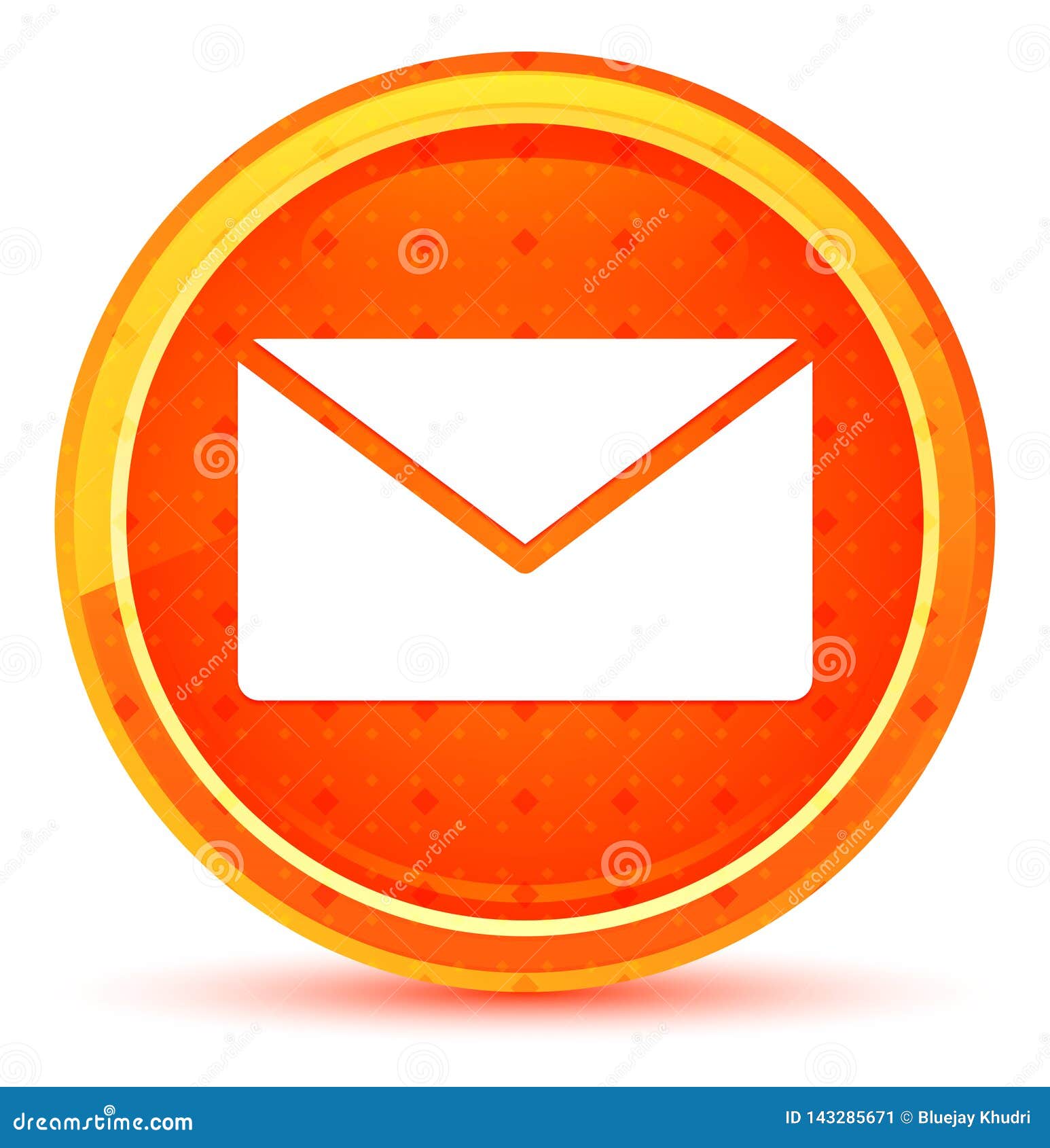 Email Icon Natural Orange Round Button Stock Illustration ...