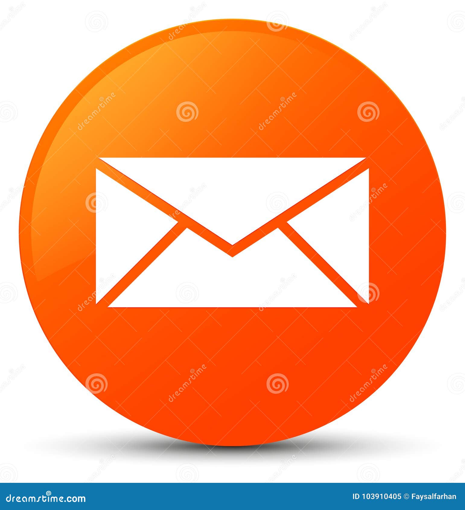 Email Icon Orange Round Button Stock Illustration - Illustration of ...