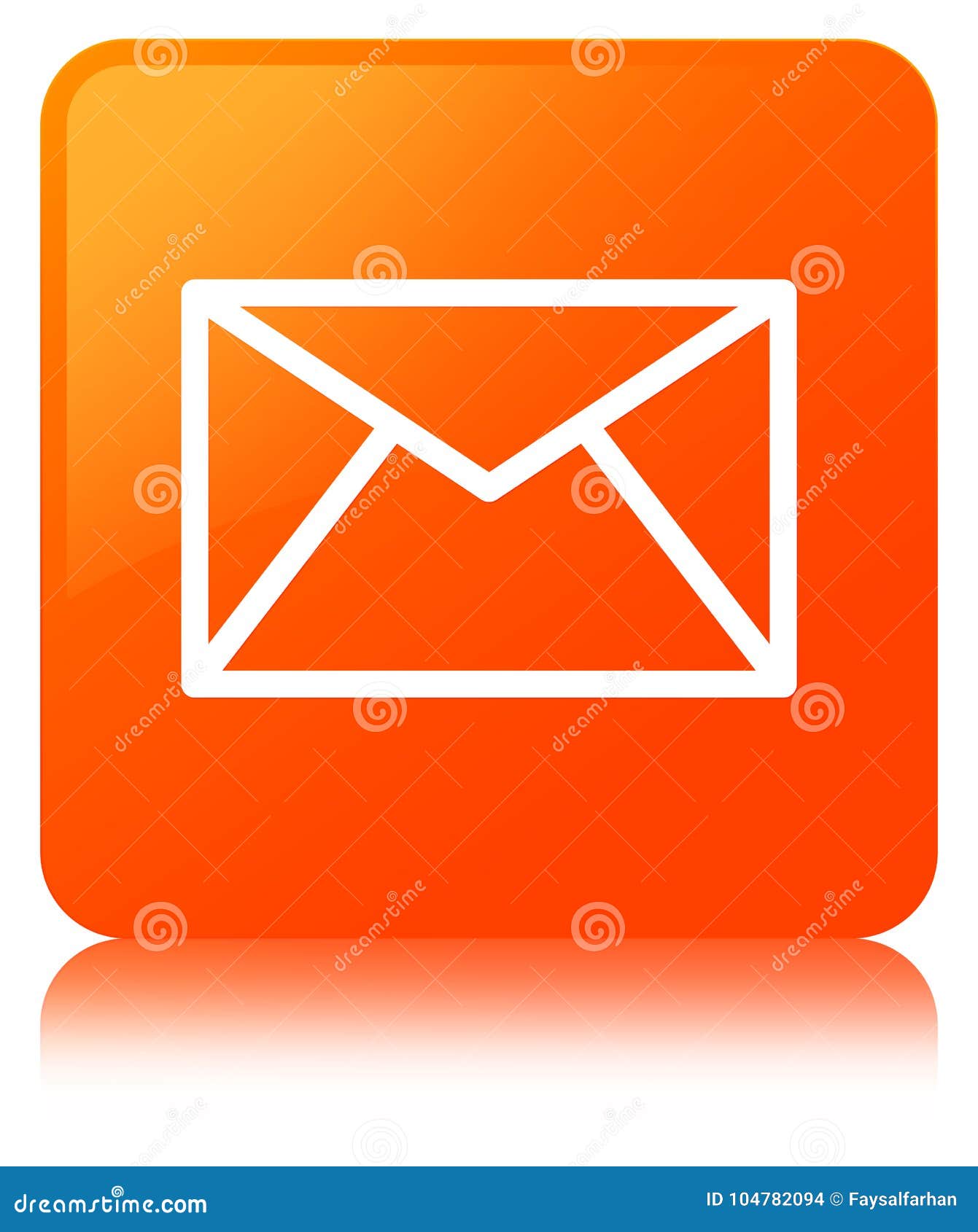 Email Icon Orange Square Button Stock Illustration - Illustration of ...