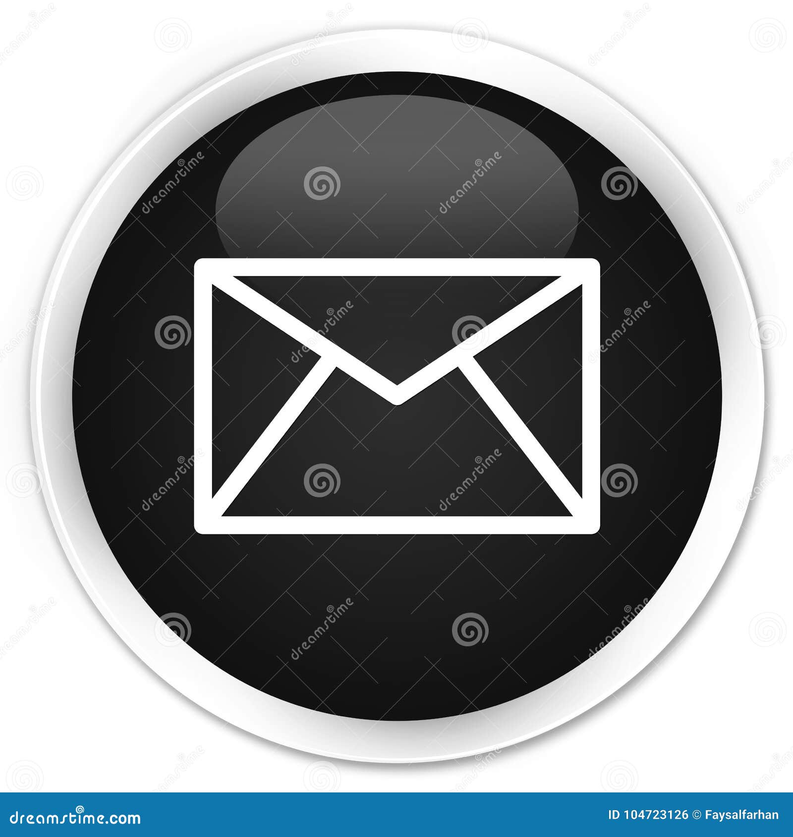 Email Icon Premium Black Round Button Stock Illustration - Illustration ...