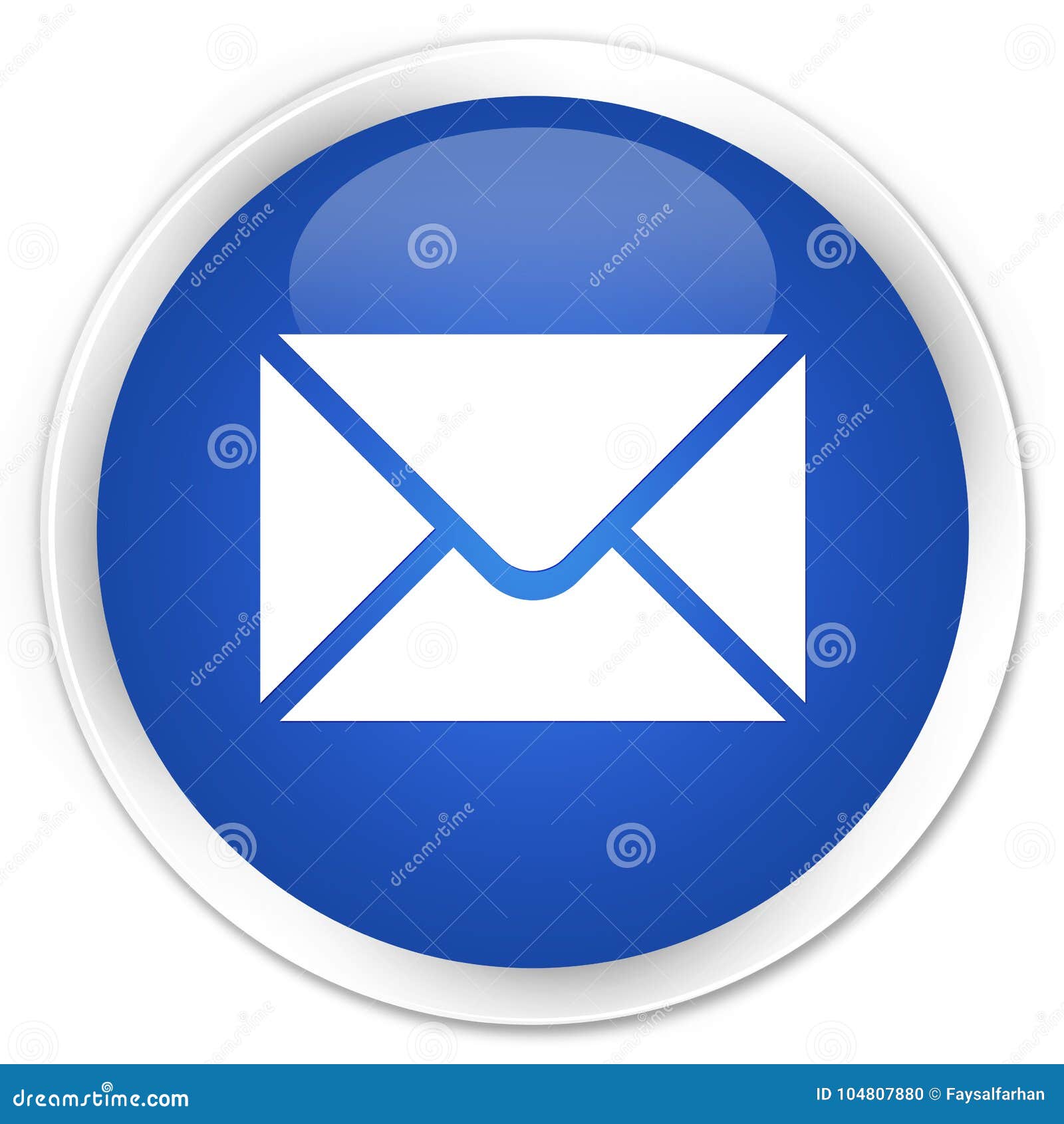 Email Icon Premium Blue Round Button Stock Illustration - Illustration ...