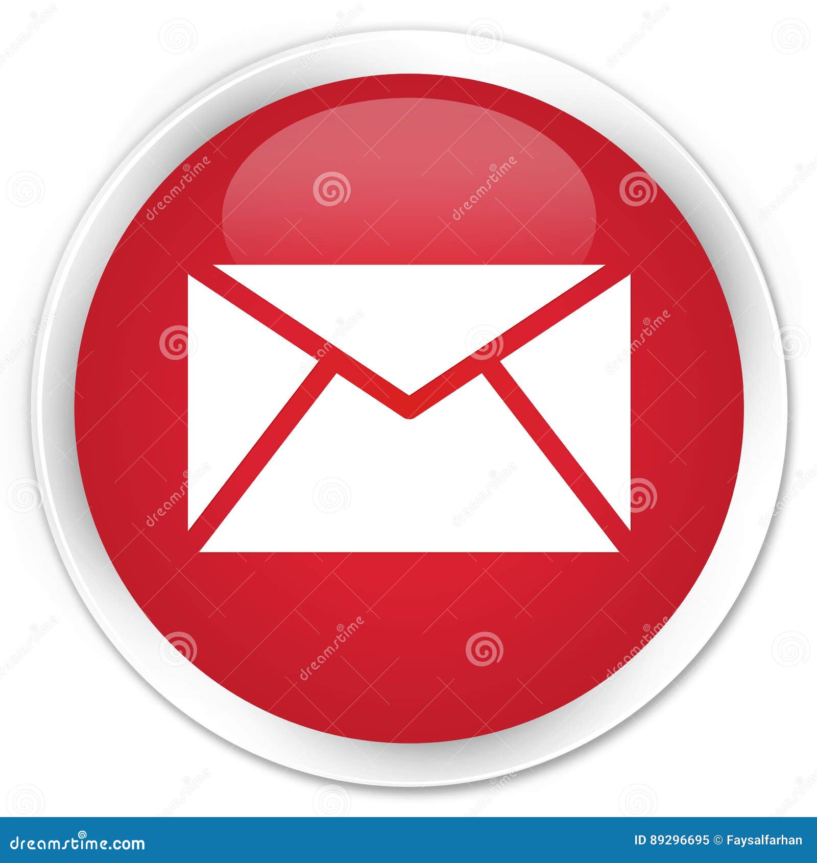 Email Icon Premium Red Round Button Stock Illustration - Illustration ...