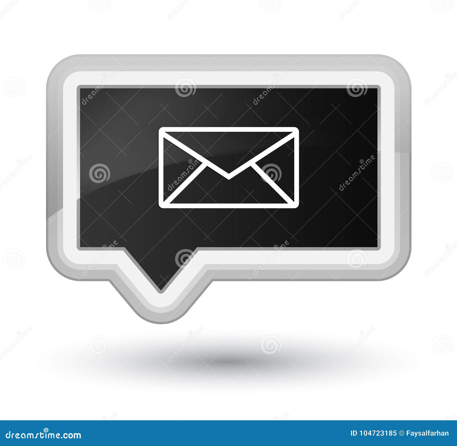Email Icon Prime Black Banner Button Stock Illustration - Illustration ...