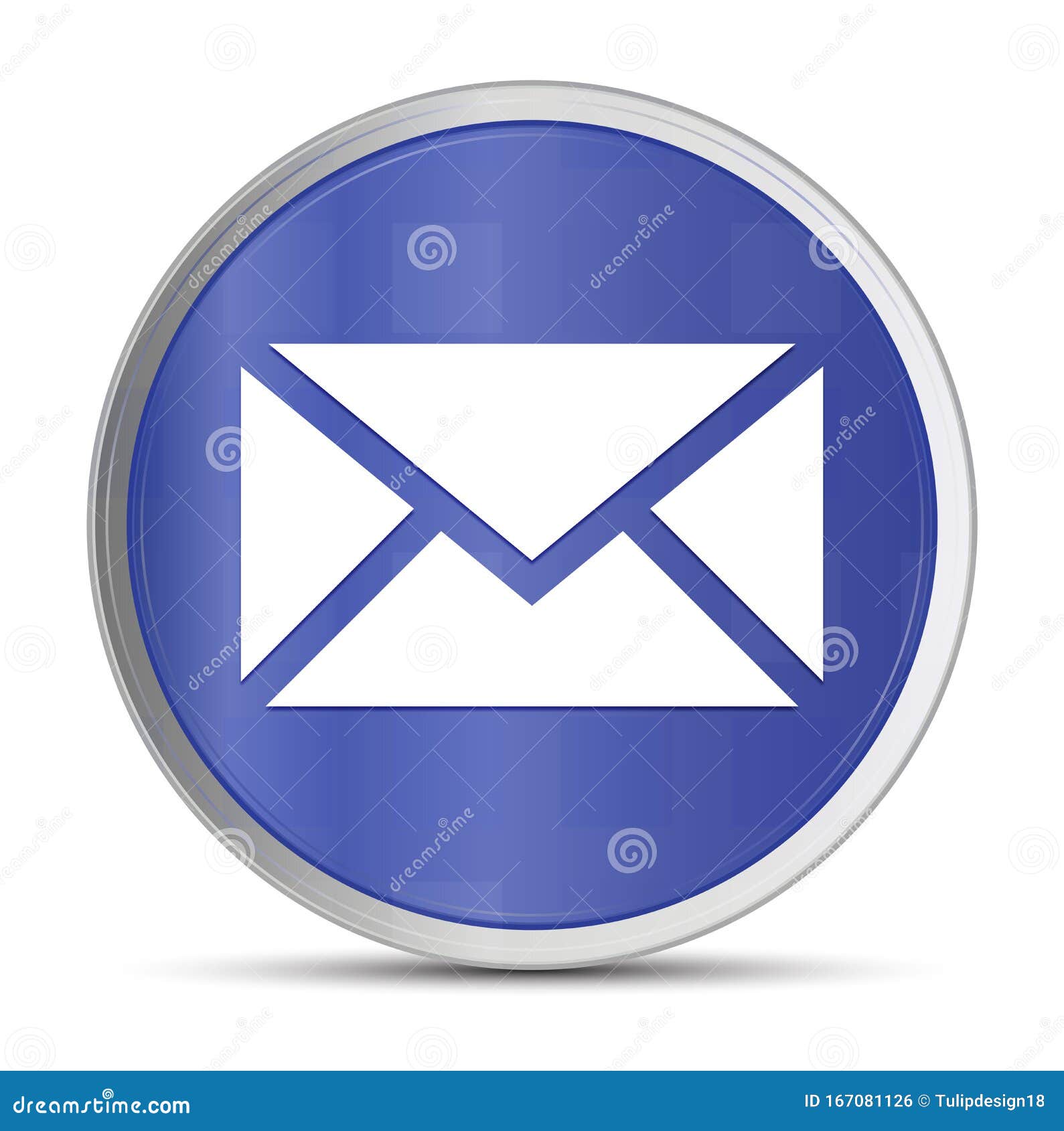 Email Icon Prime Blue Round Button Vector Illustration Design Silver ...