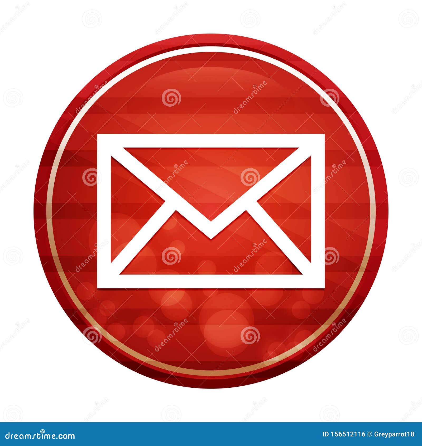 Email Icon Realistic Diagonal Motion Red Round Button Illustration ...