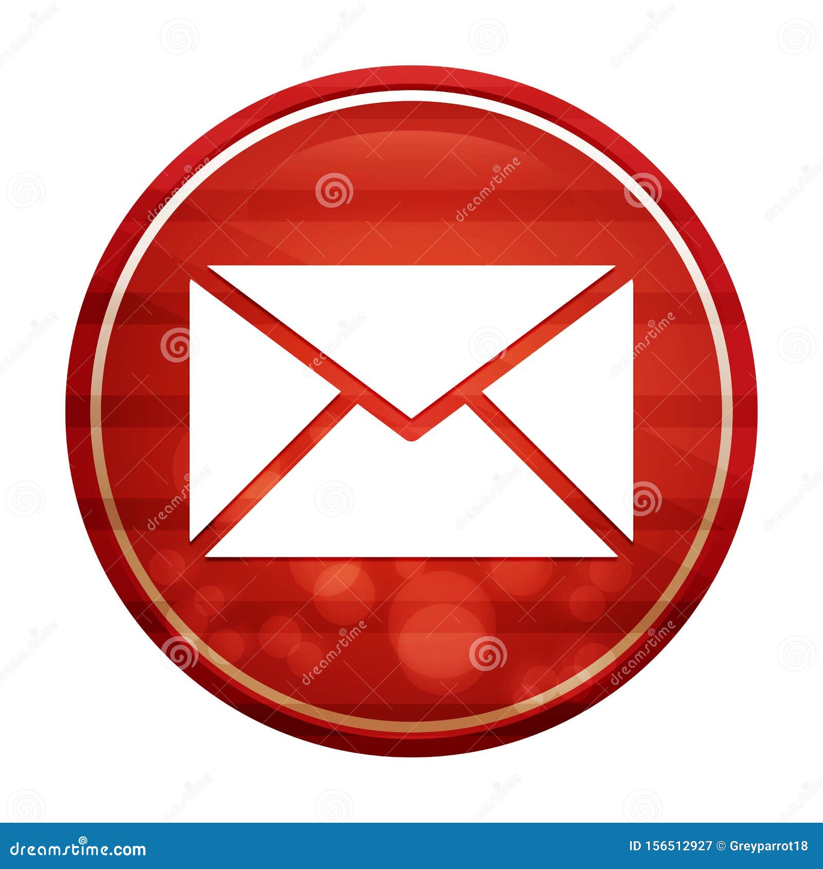 Email Icon Realistic Diagonal Motion Red Round Button Illustration ...