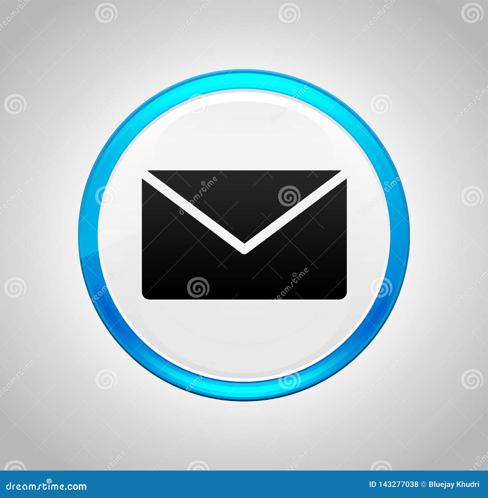 Email Icon Round Blue Push Button Stock Illustration - Illustration of ...