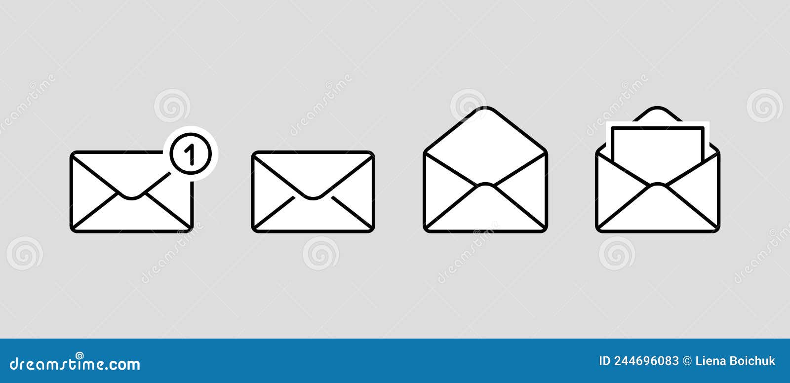 Email Icon, Send Letter Envelope Icon, Mail Delivery Symbols, E-mail ...