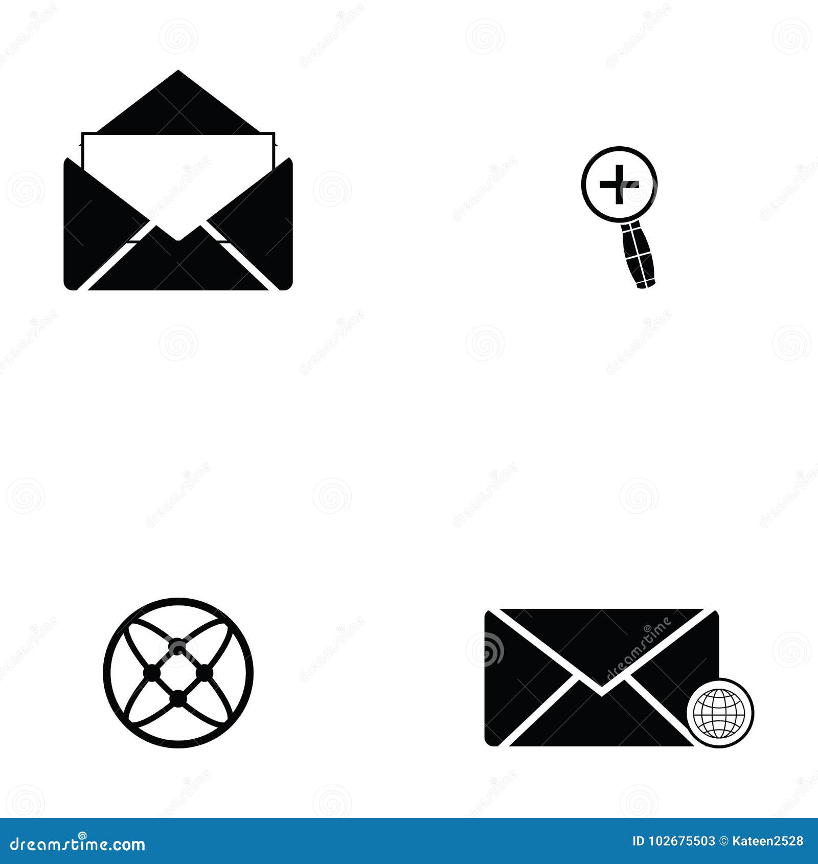 Email icon set stock vector. Illustration of email, interface - 102675503