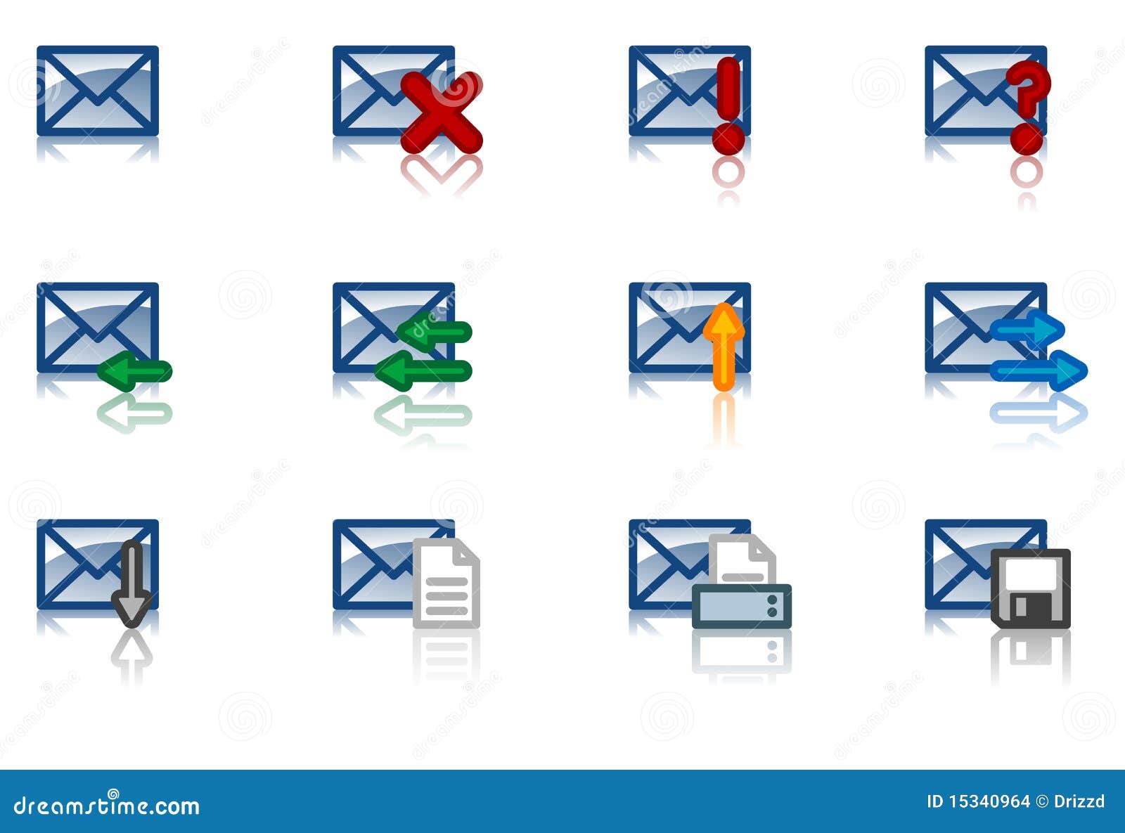 Email icon set stock vector. Illustration of address - 15340964