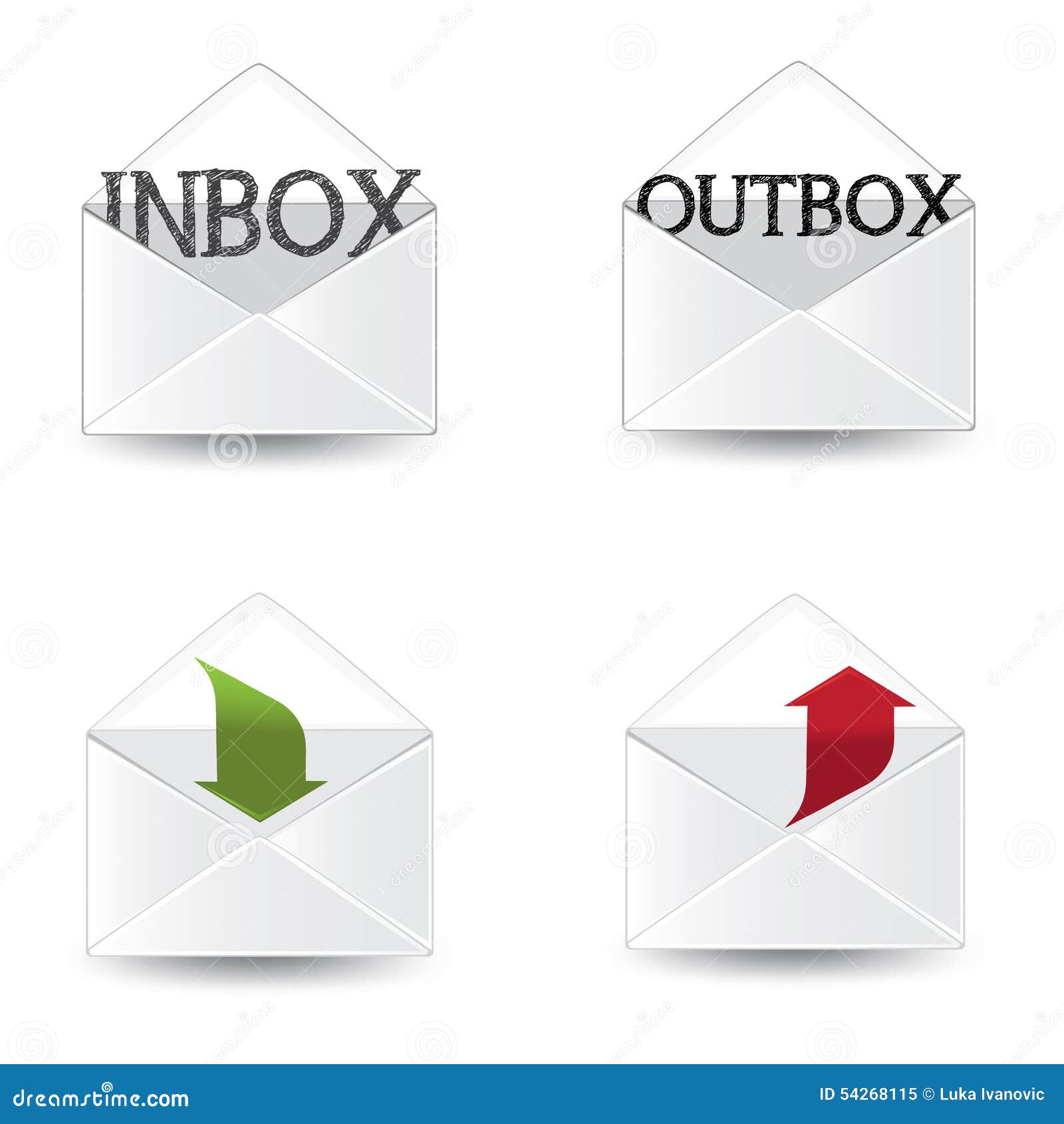 Email Icon Set stock illustration. Illustration of receive - 54268115