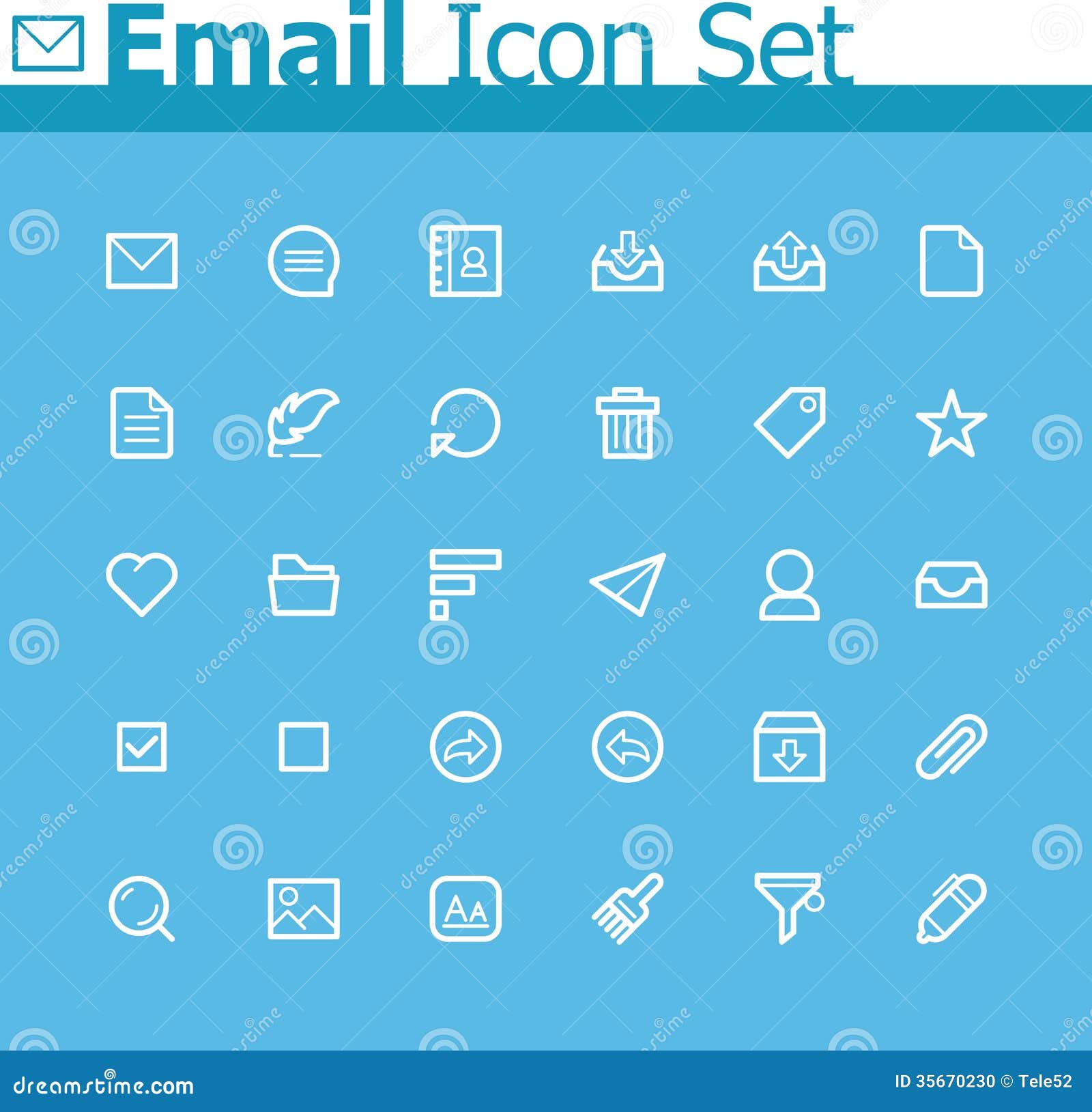 Email icon set stock vector. Illustration of application - 35670230