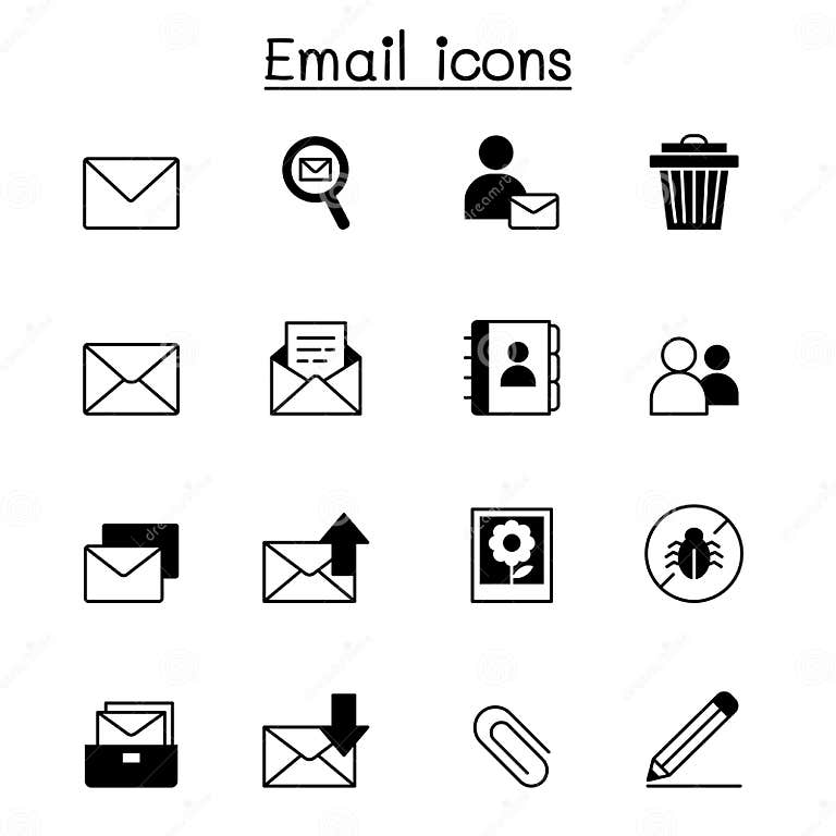 Email Icon Set Vector Illustration Graphic Design Stock Vector ...