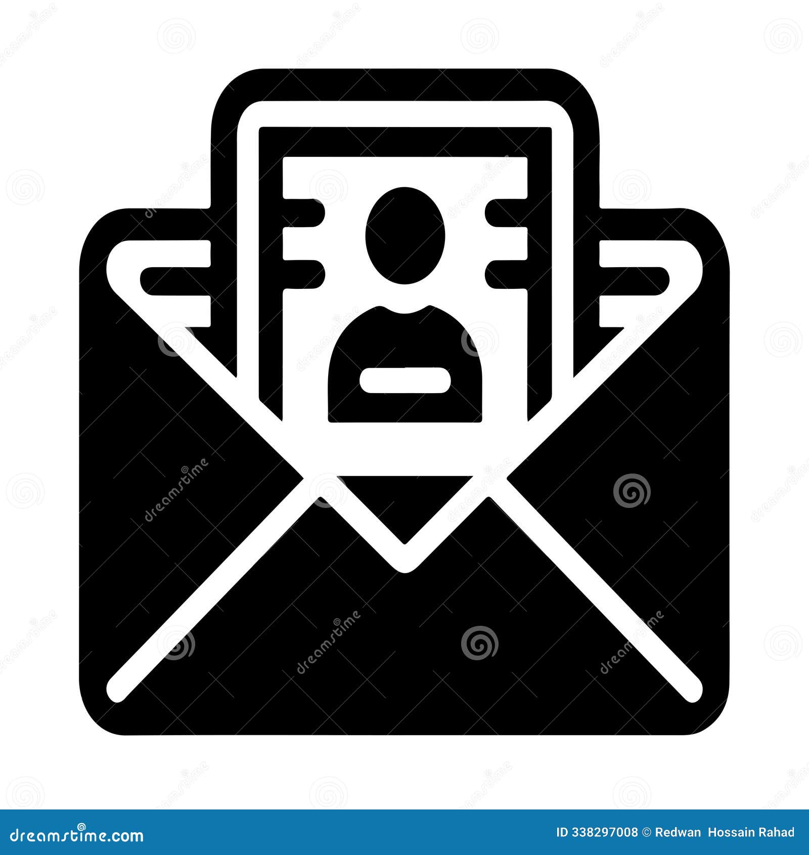 Email Icon Silhouette Vector Style with White Background Stock ...