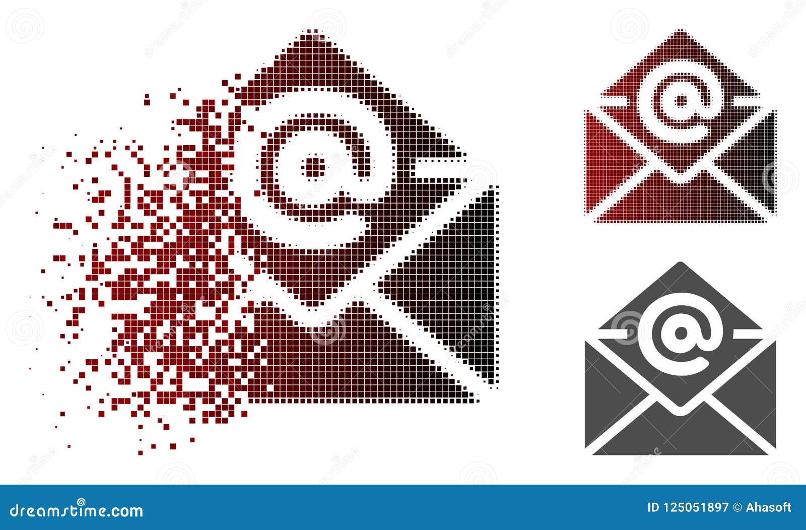 Dispersed Pixel Halftone Email Icon Stock Vector - Illustration of ...