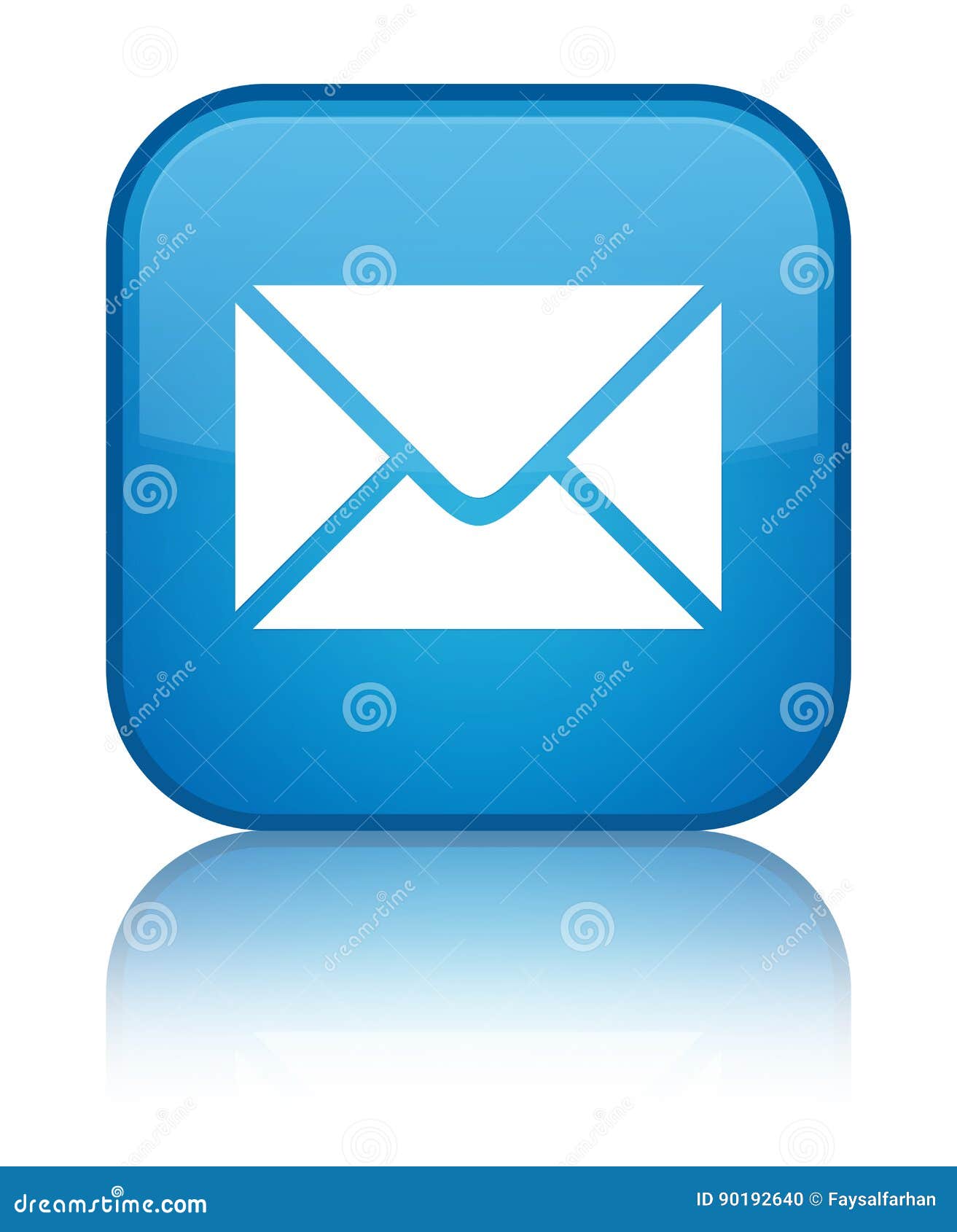 Email Icon Special Cyan Blue Square Button Stock Illustration ...