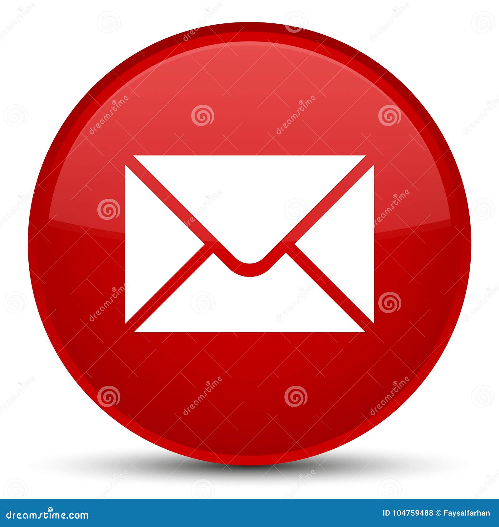 Email Icon Special Red Round Button Stock Illustration - Illustration ...