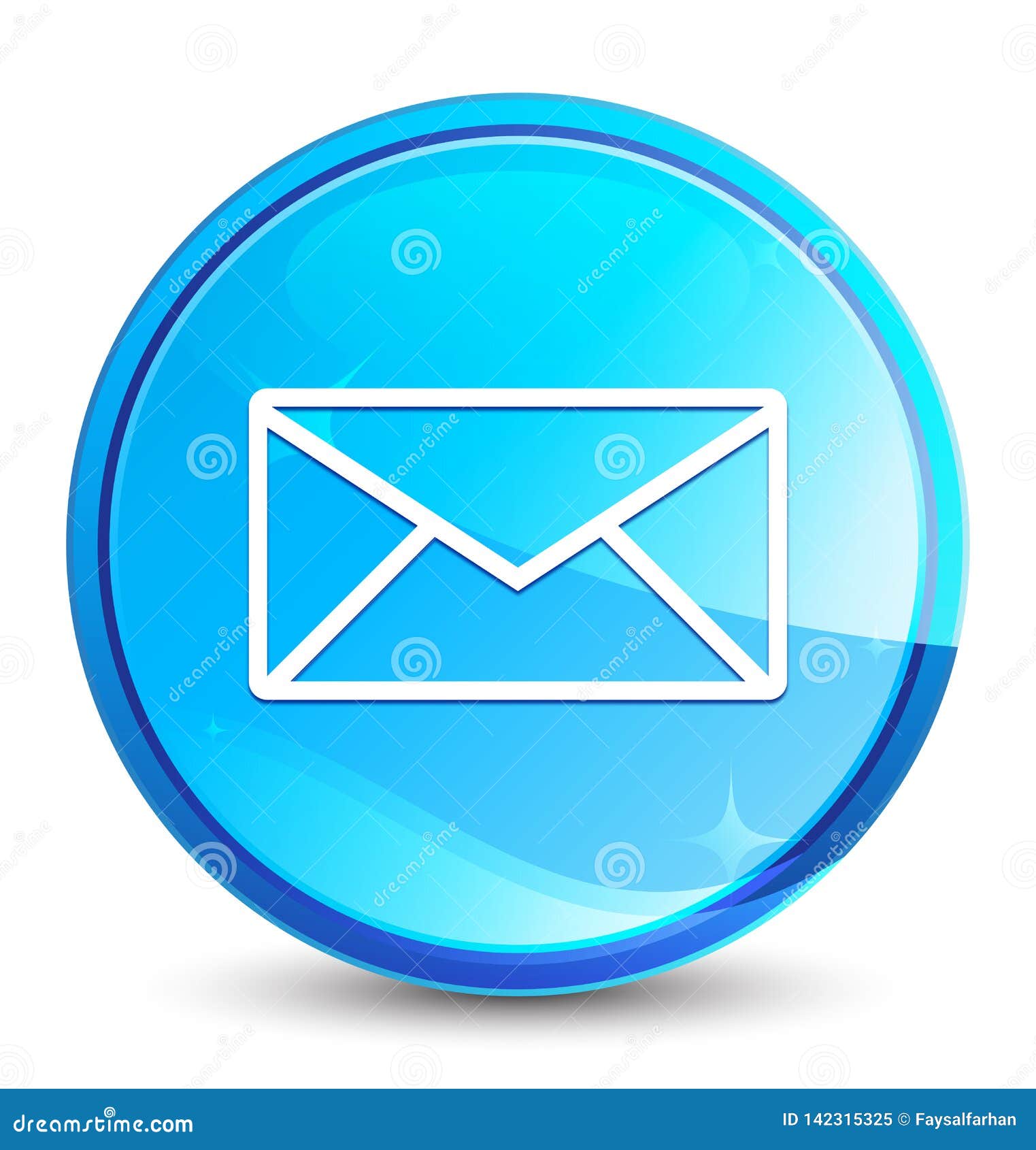 Email Icon Splash Natural Blue Round Button Stock Vector - Illustration ...
