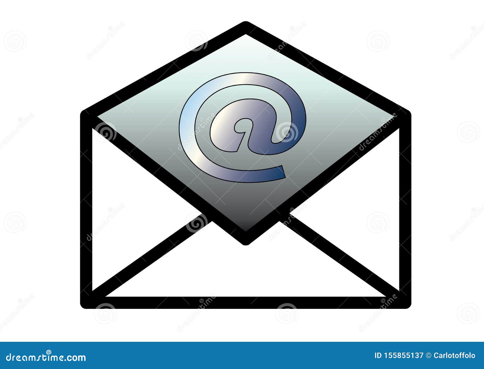 Email Icon with at Symbol - Vector Image Stock Illustration ...