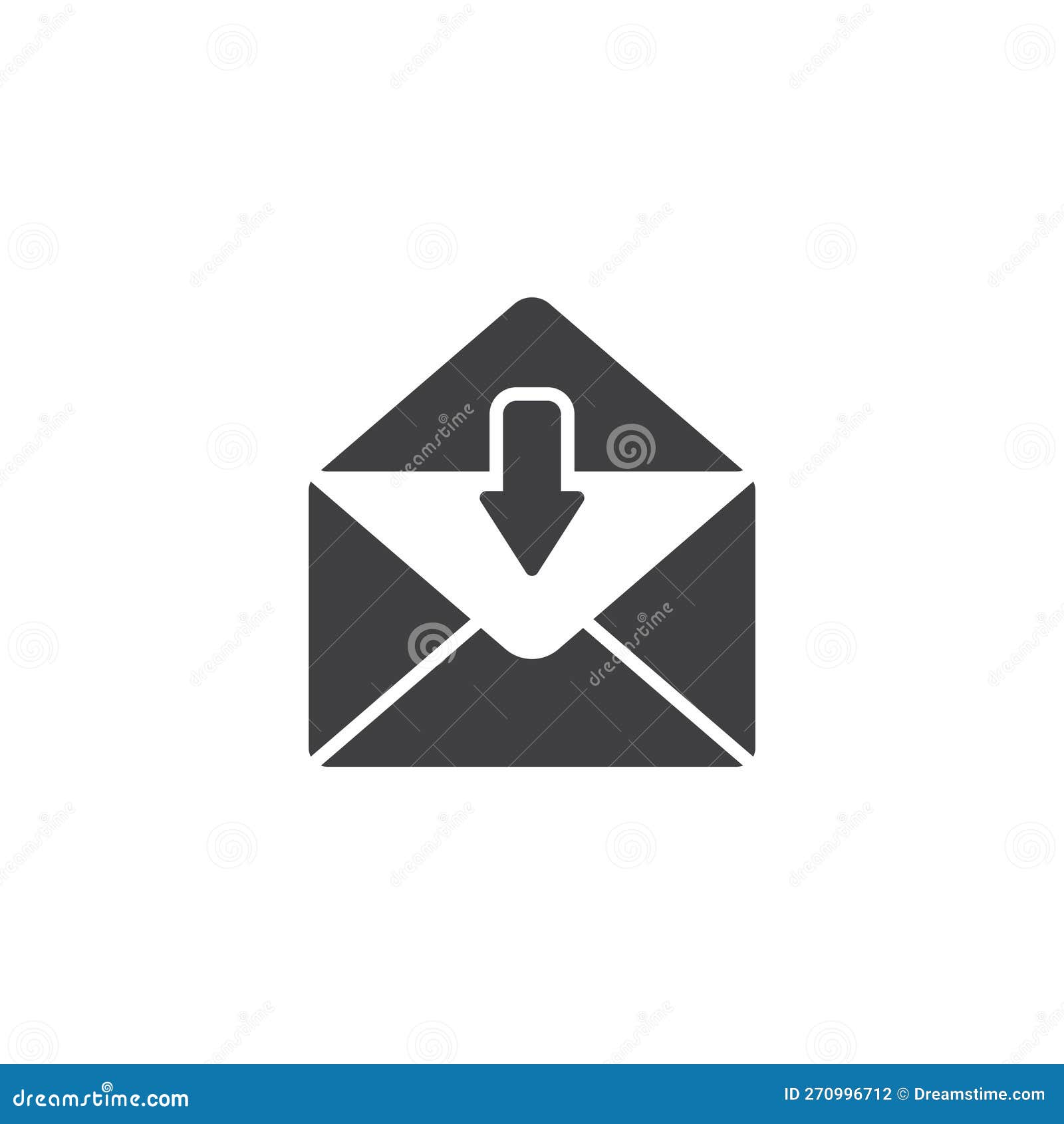 Modern Email Icon Vector Black White Stock Vector - Illustration of ...