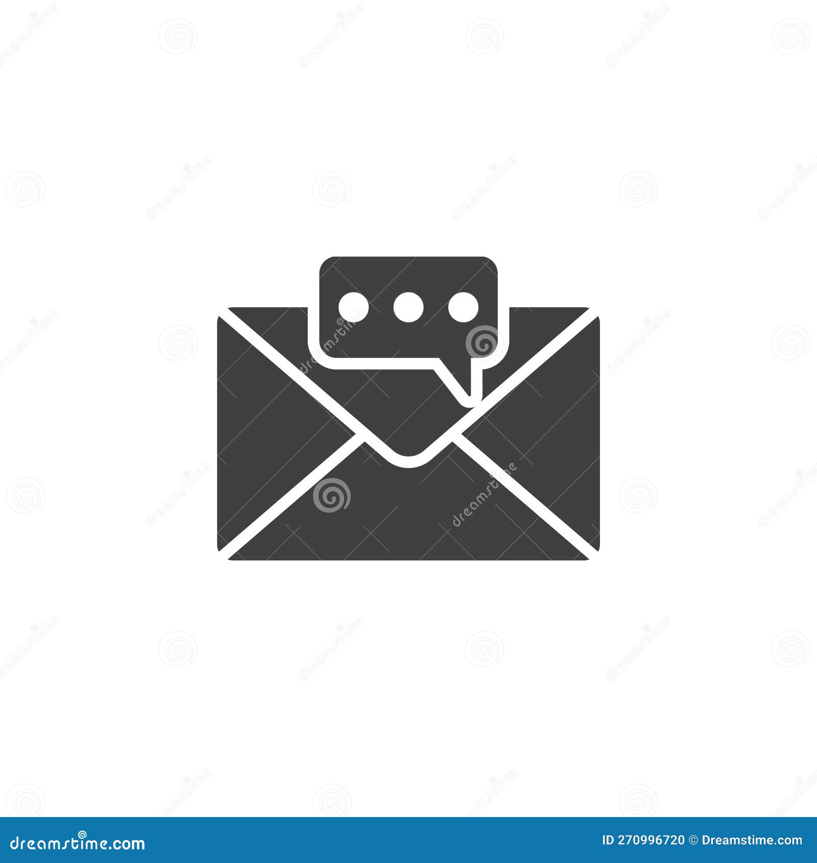 Modern Email Icon Vector Black White Stock Vector - Illustration of ...