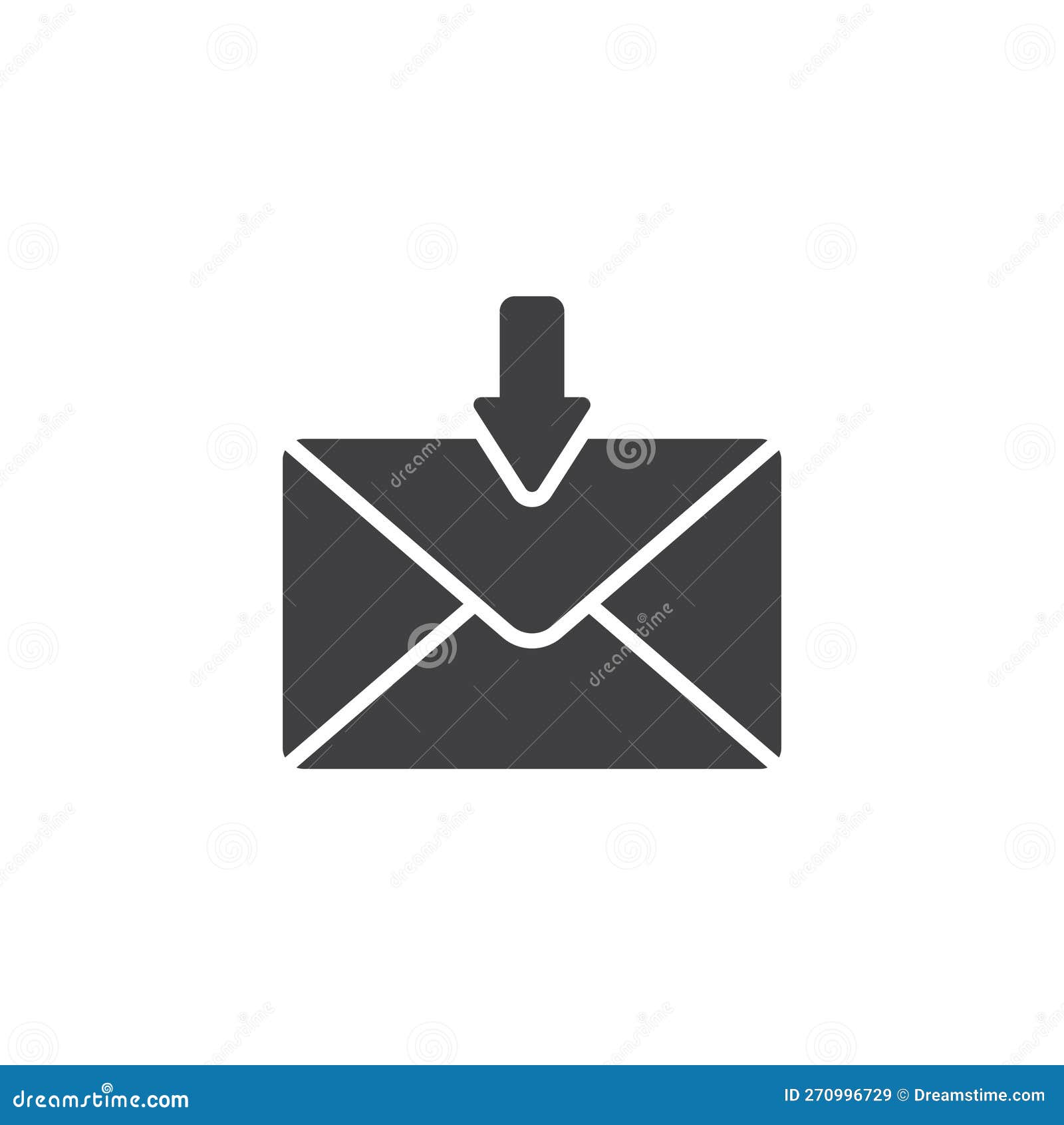 Modern Email Icon Vector Black White Stock Vector - Illustration of ...