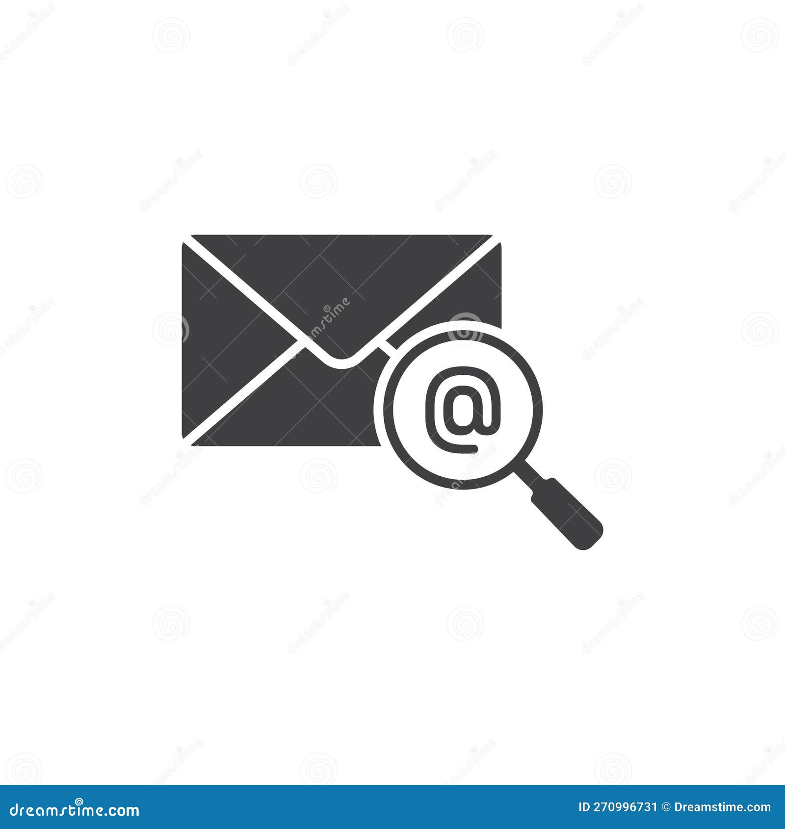 Modern Email Icon Vector Black White Stock Vector - Illustration of ...