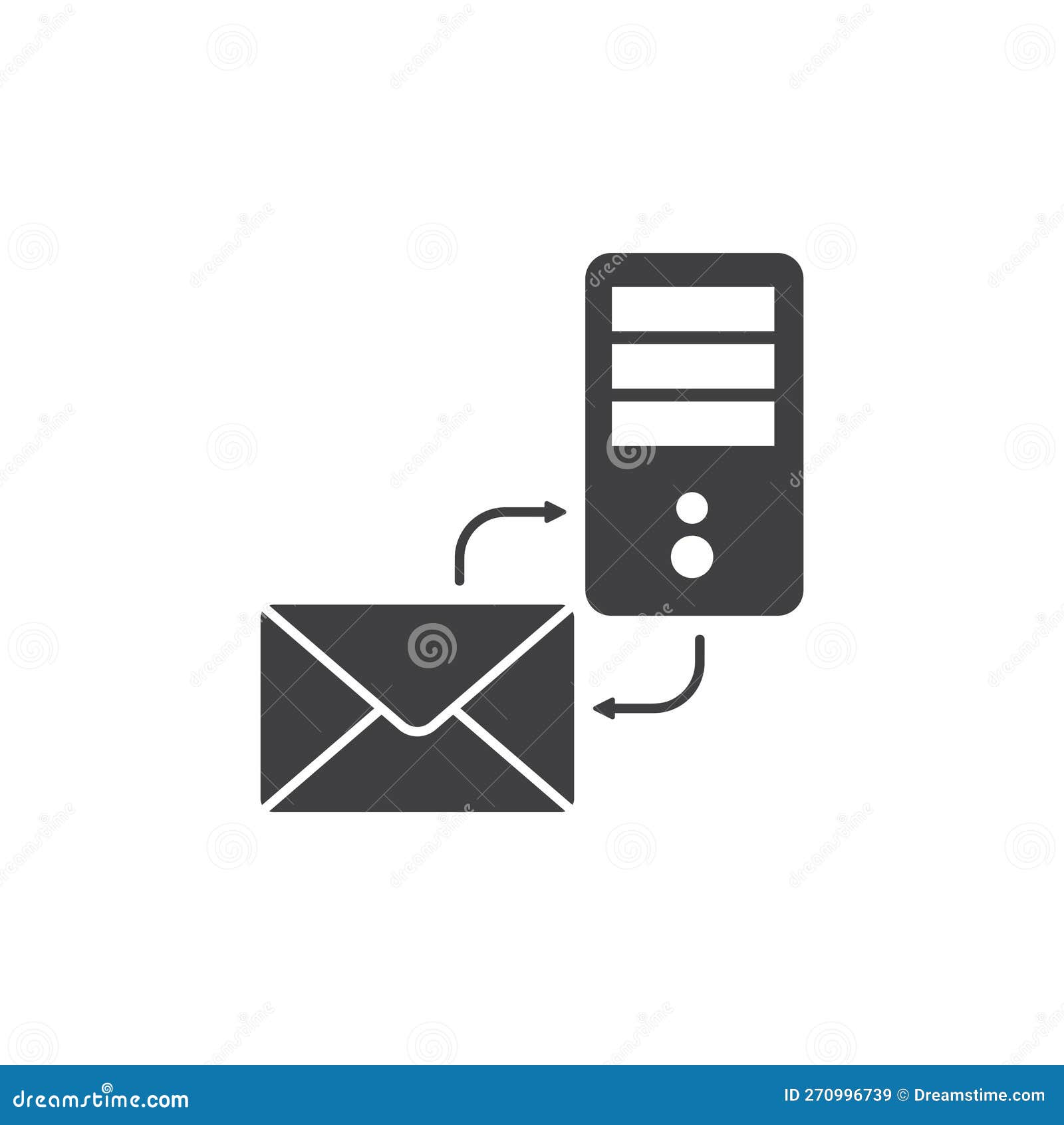 Modern Email Icon Vector Black White Stock Vector - Illustration of ...
