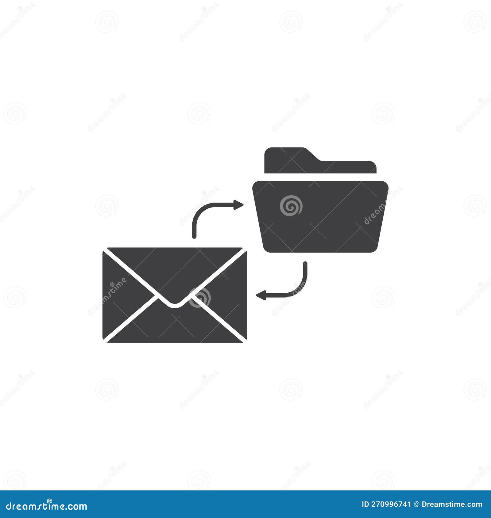 Modern Email Icon Vector Black White Stock Vector - Illustration of ...