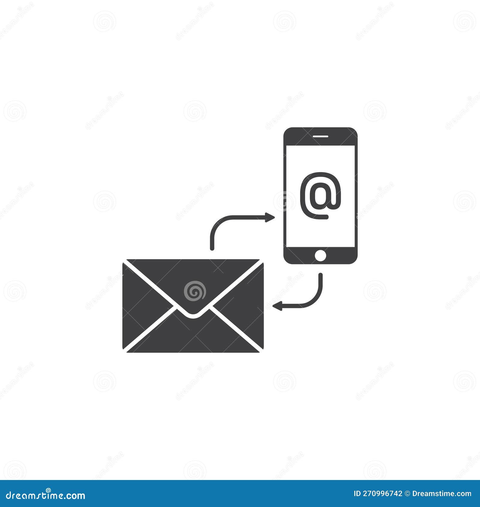 Modern Email Icon Vector Black White Stock Vector - Illustration of ...