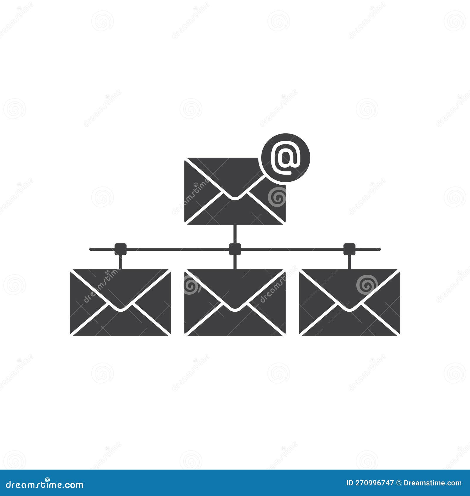 Modern Email Icon Vector Black White Stock Vector - Illustration of ...