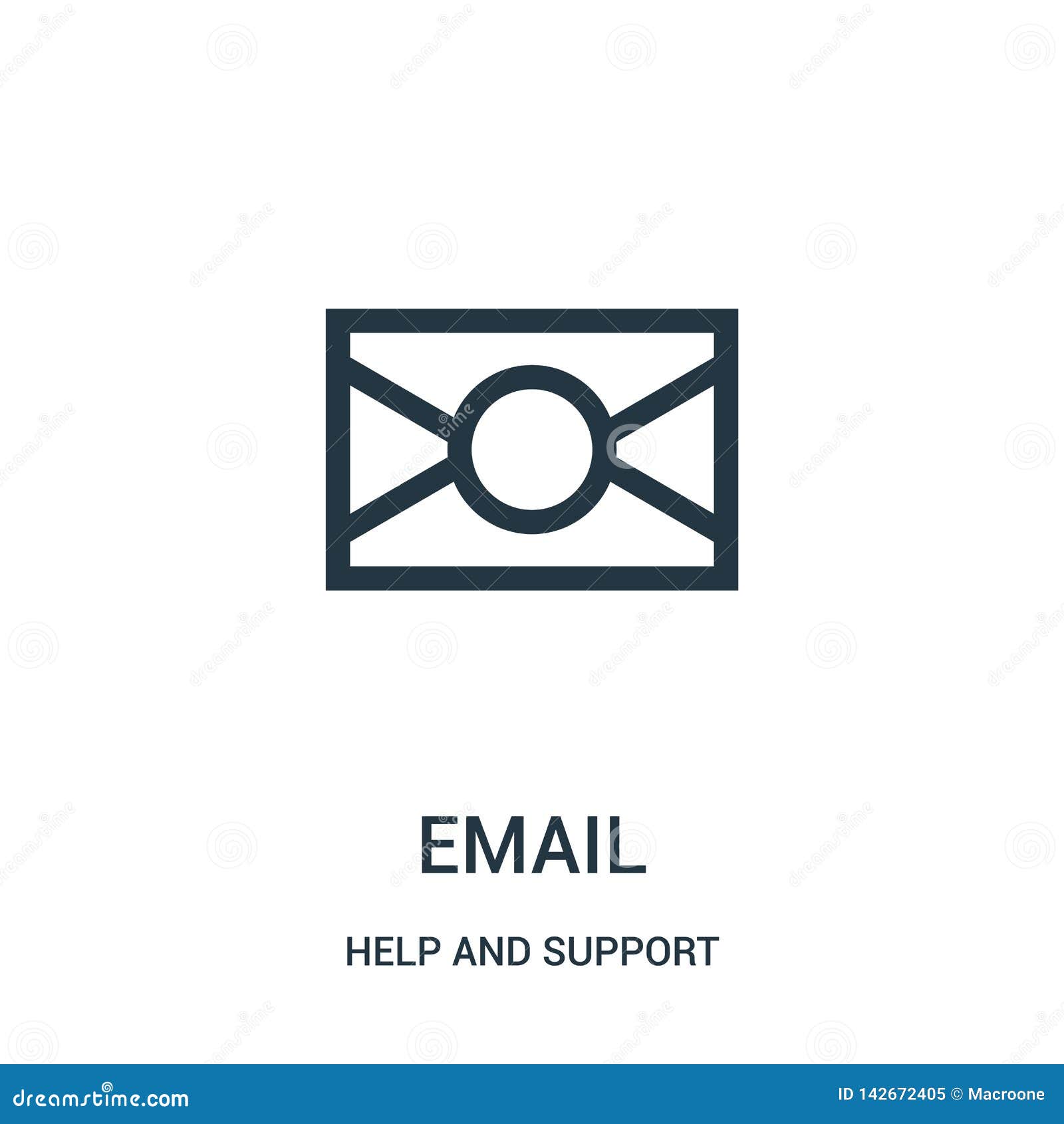 Email Icon Vector from Help and Support Collection. Thin Line Email ...