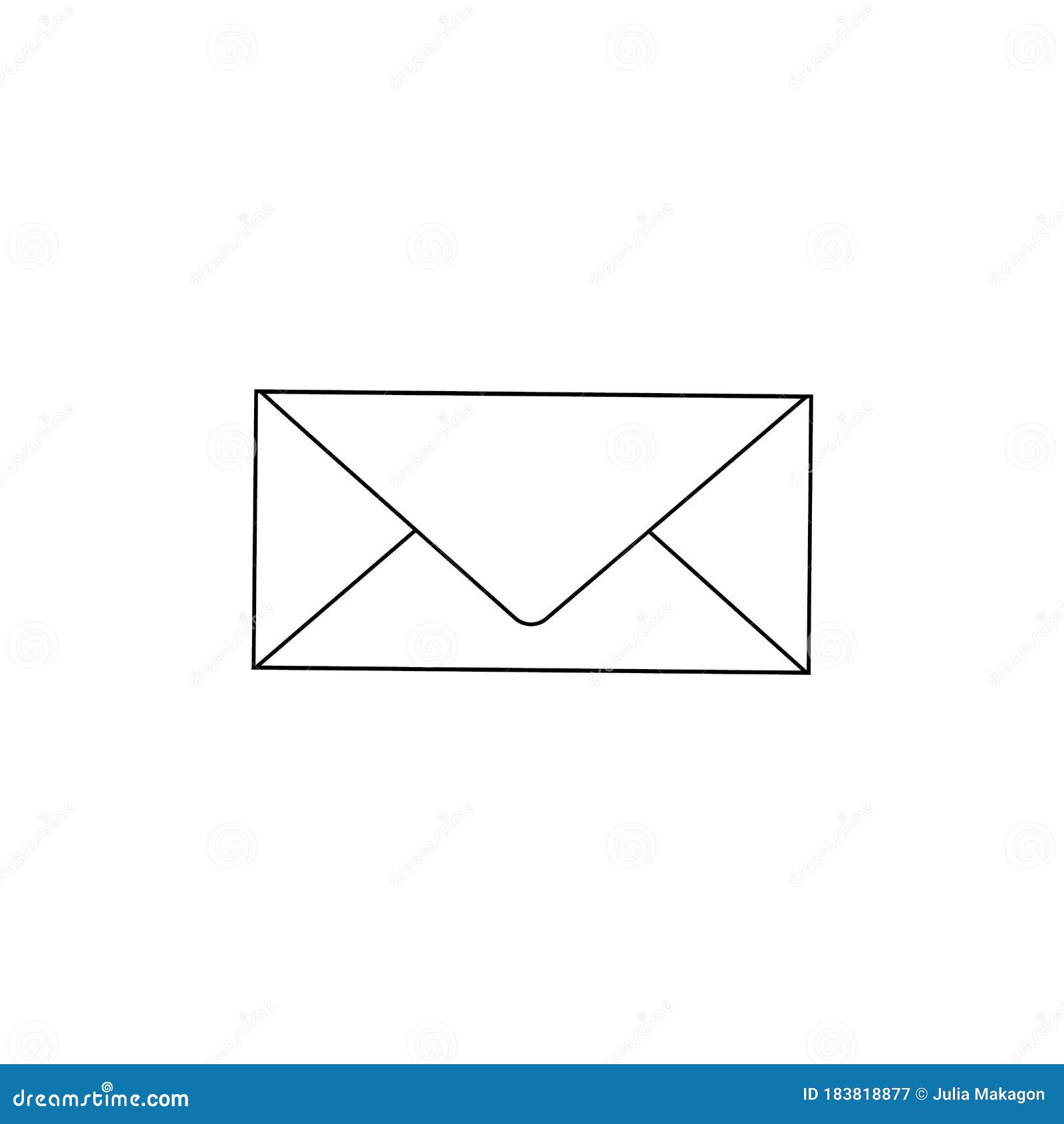 Email Icon. Vector Line Icon Isolated on a White Background Stock ...