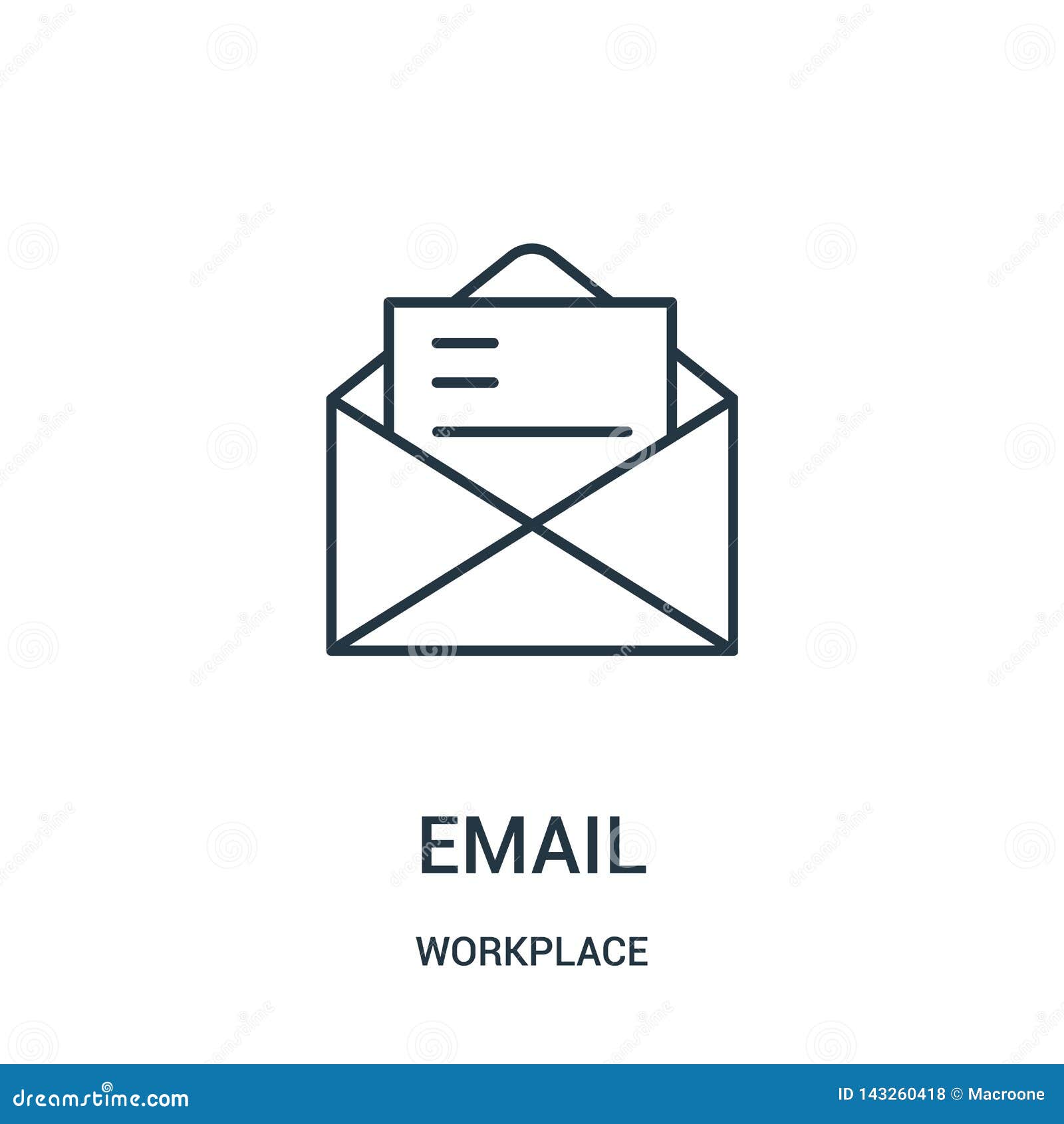 Email Icon Vector from Workplace Collection. Thin Line Email Outline ...