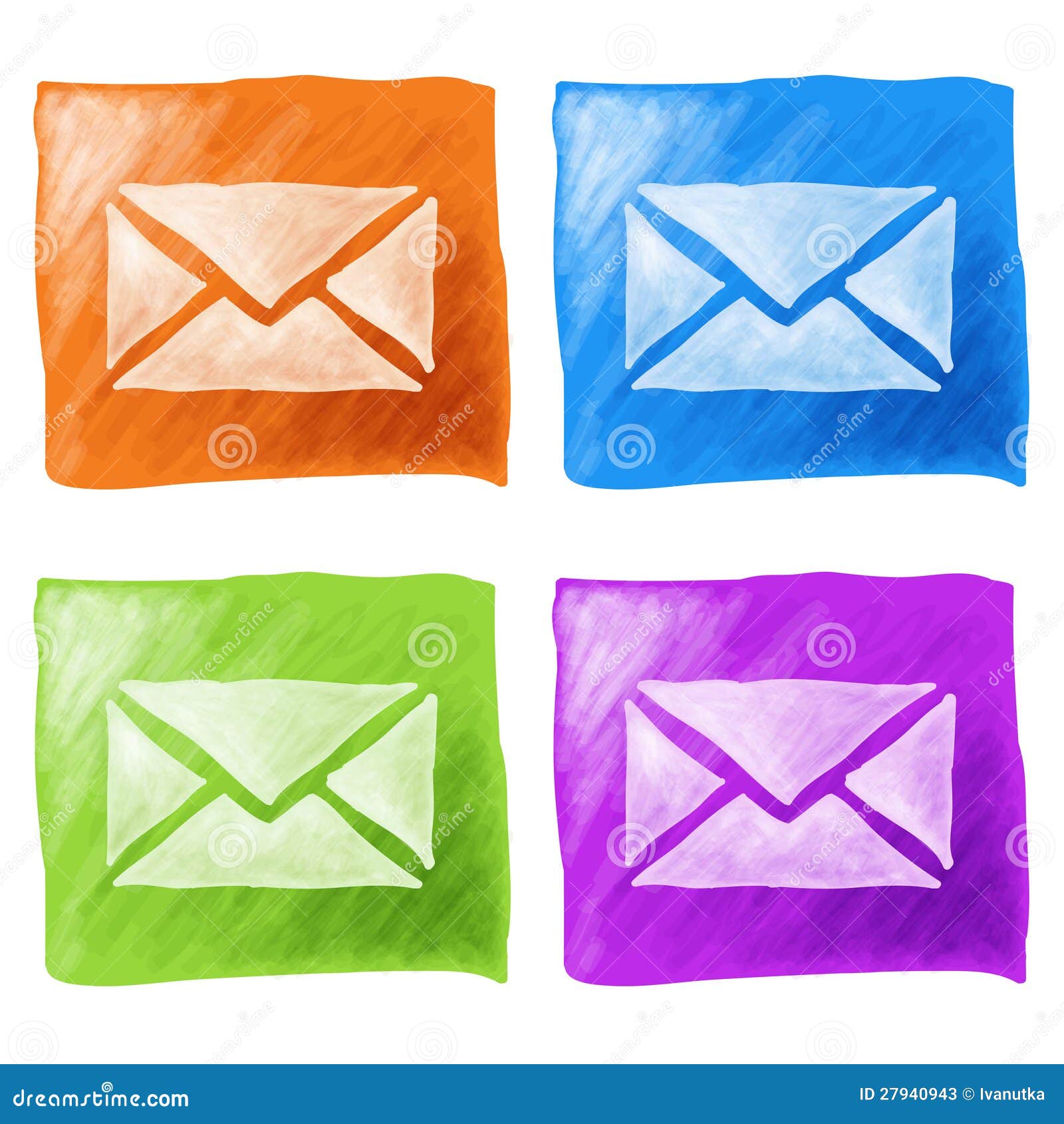 Email Icon in Watercolor Style.Vector. Stock Vector - Illustration of ...
