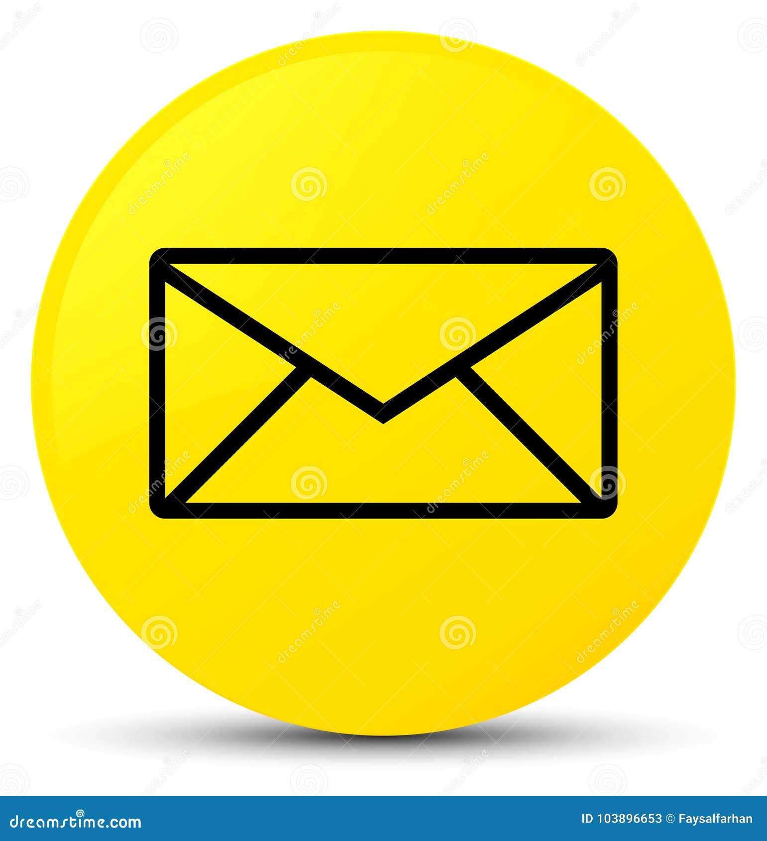 Email Icon Yellow Round Button Stock Illustration - Illustration of ...