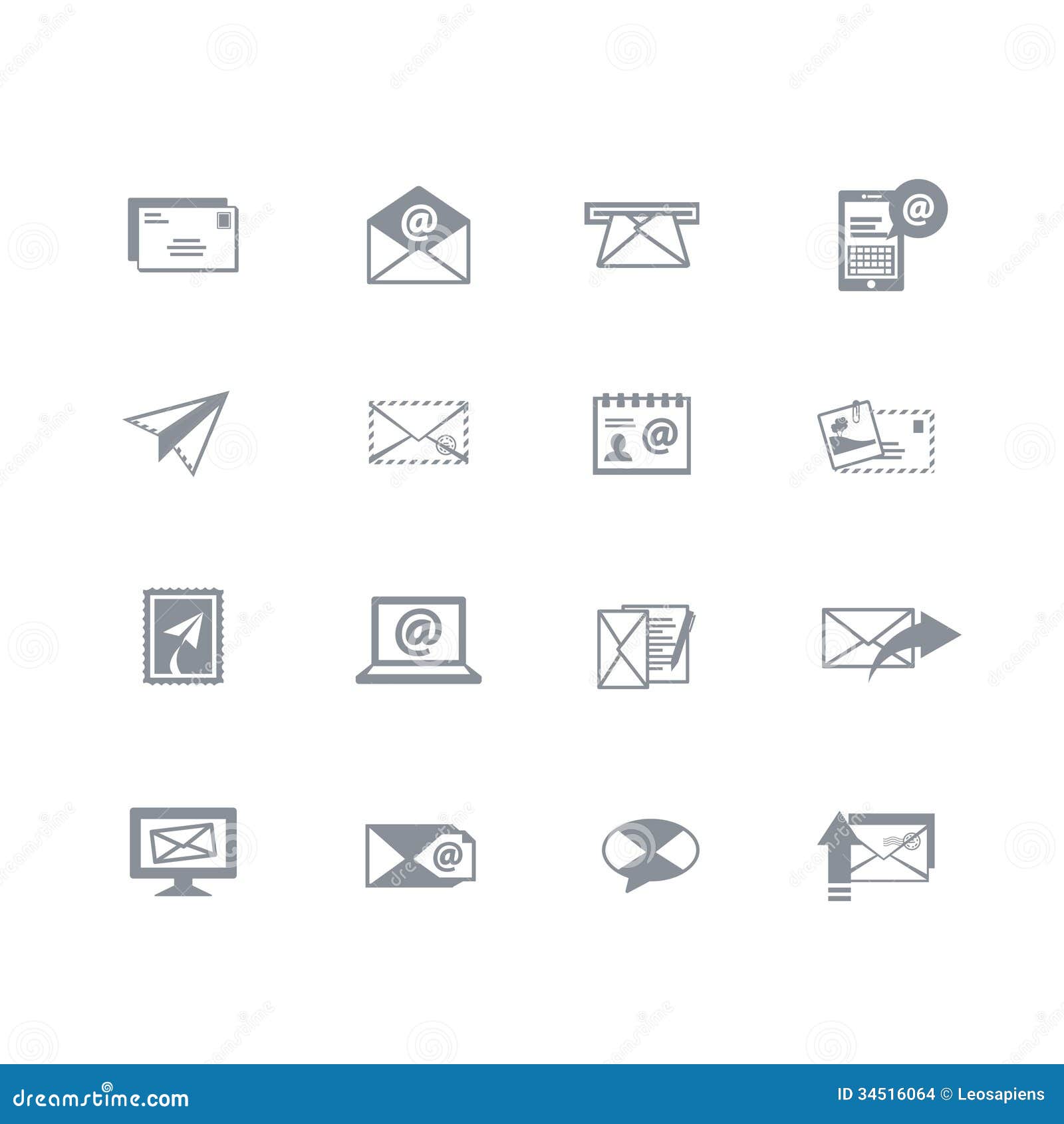 Email icons stock vector. Illustration of page, envelope - 34516064