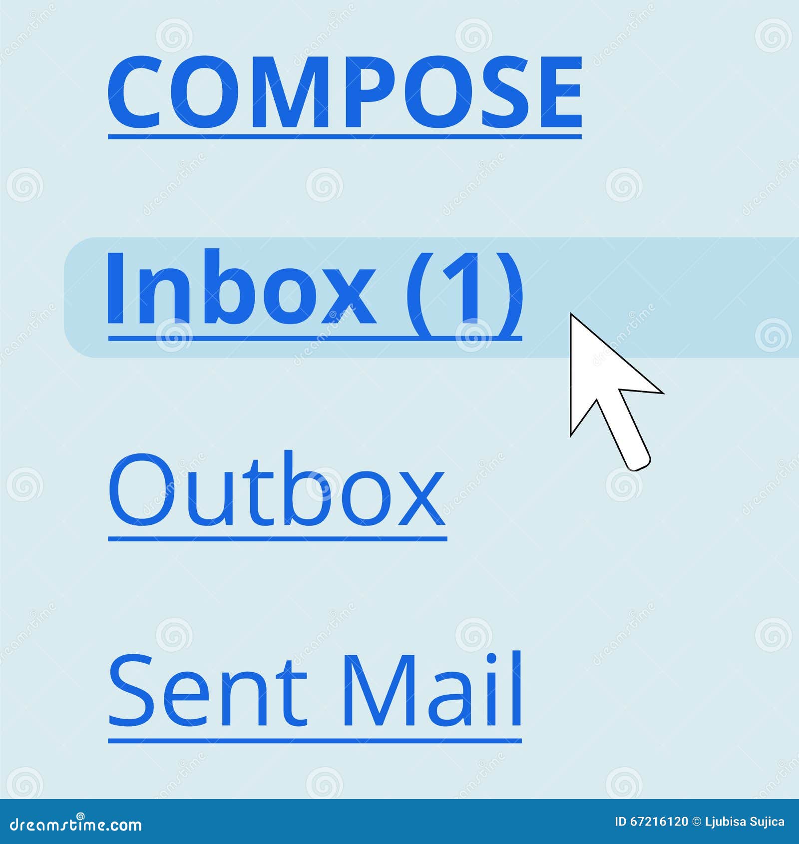 Email in the inbox stock vector. Illustration of entrance - 67216120