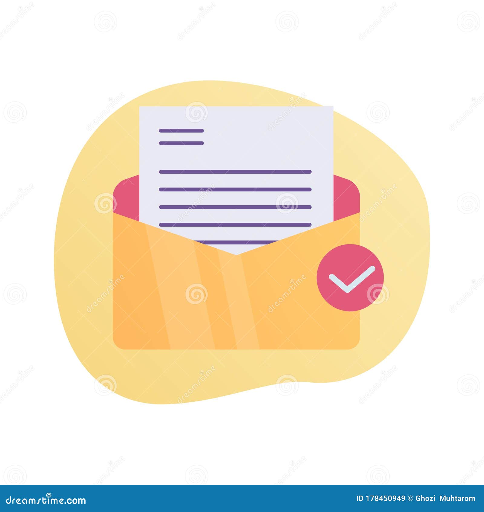Email Inbox Checklist Icon with Modern Color Full and Fluid Shape Wave ...