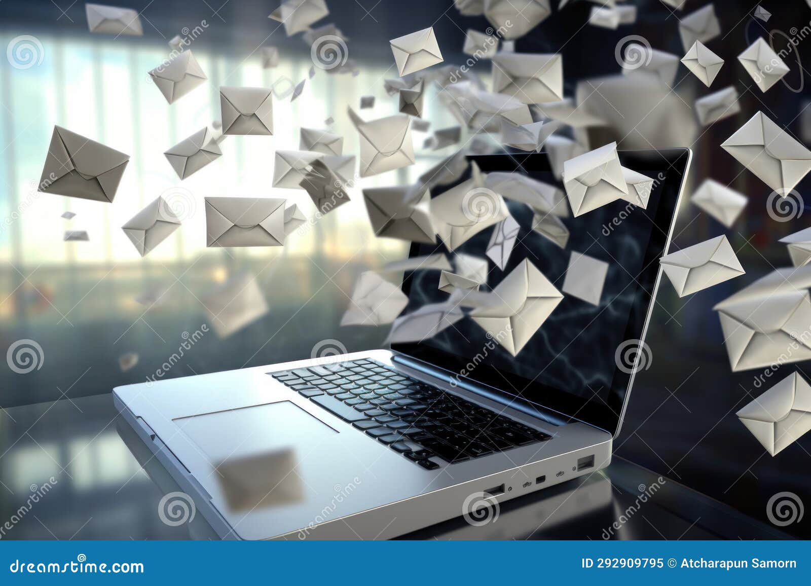 Email Inbox Full Animation Concept Stock Illustration - Illustration of ...
