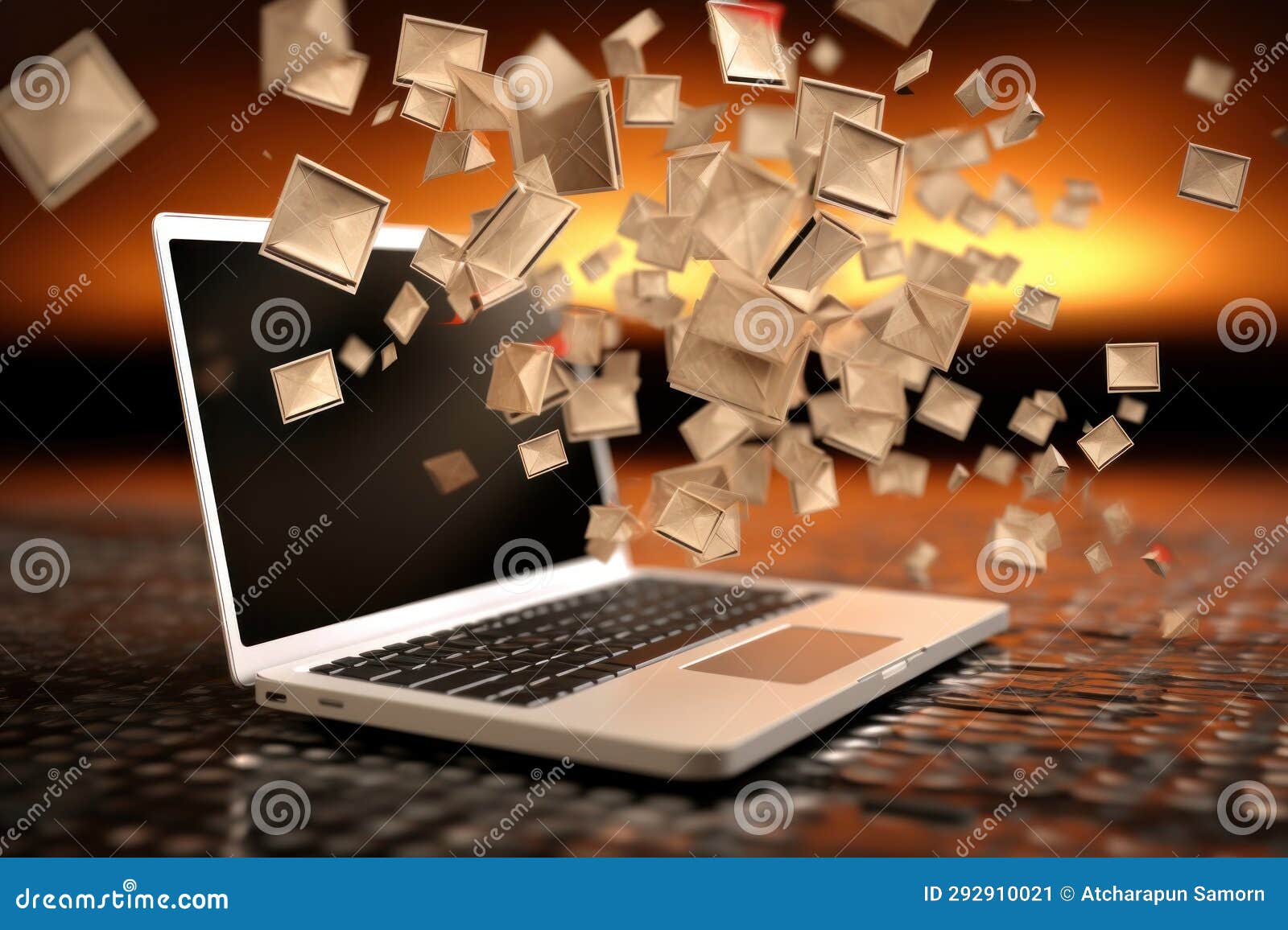 Email Inbox Full Animation Concept Stock Illustration - Illustration of ...