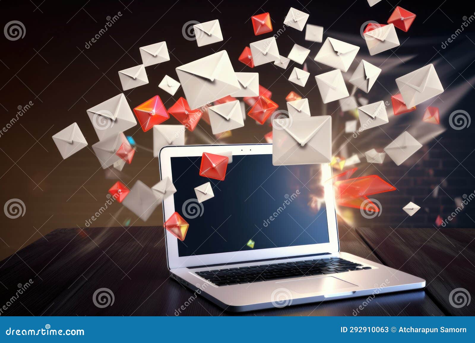 Email Inbox Full Animation Concept Stock Illustration - Illustration of ...