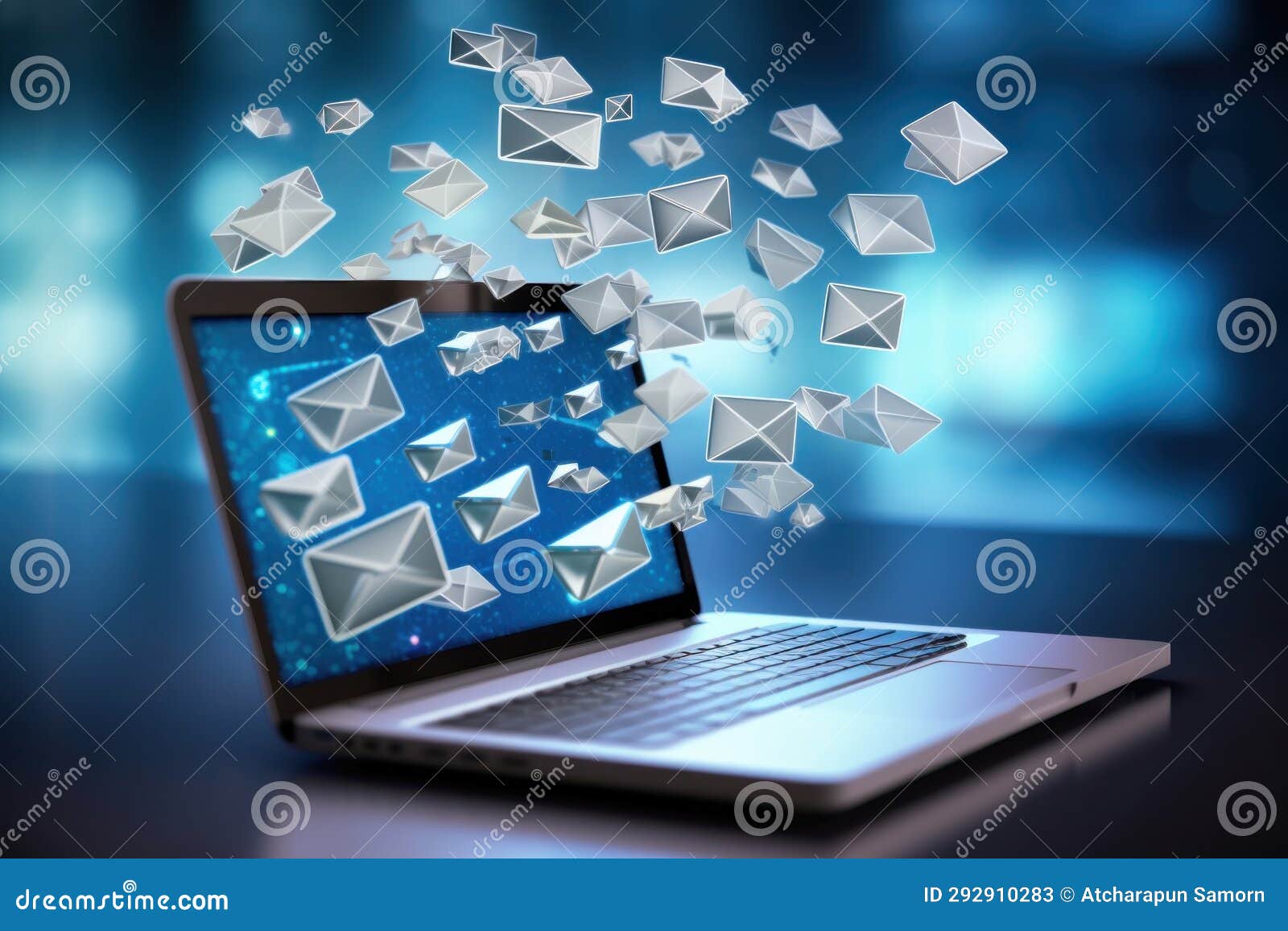 Email Inbox Full Animation Concept Stock Illustration - Illustration of ...