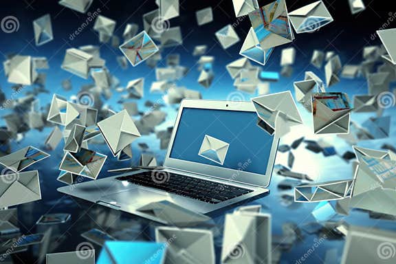 Email Inbox Full Animation Concept Stock Illustration - Illustration of ...