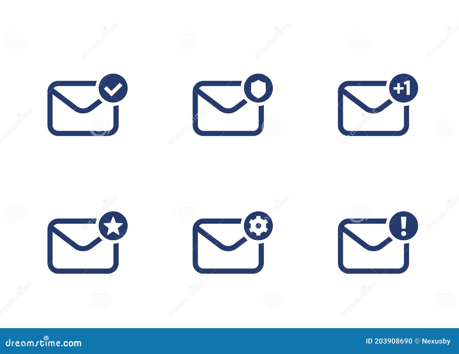 Email, Inbox, Mail Icons on White, Vector Set Stock Vector ...
