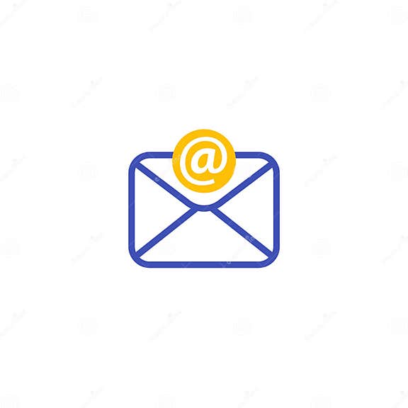 Email, Incoming Mail Icon on White Stock Vector - Illustration of ...