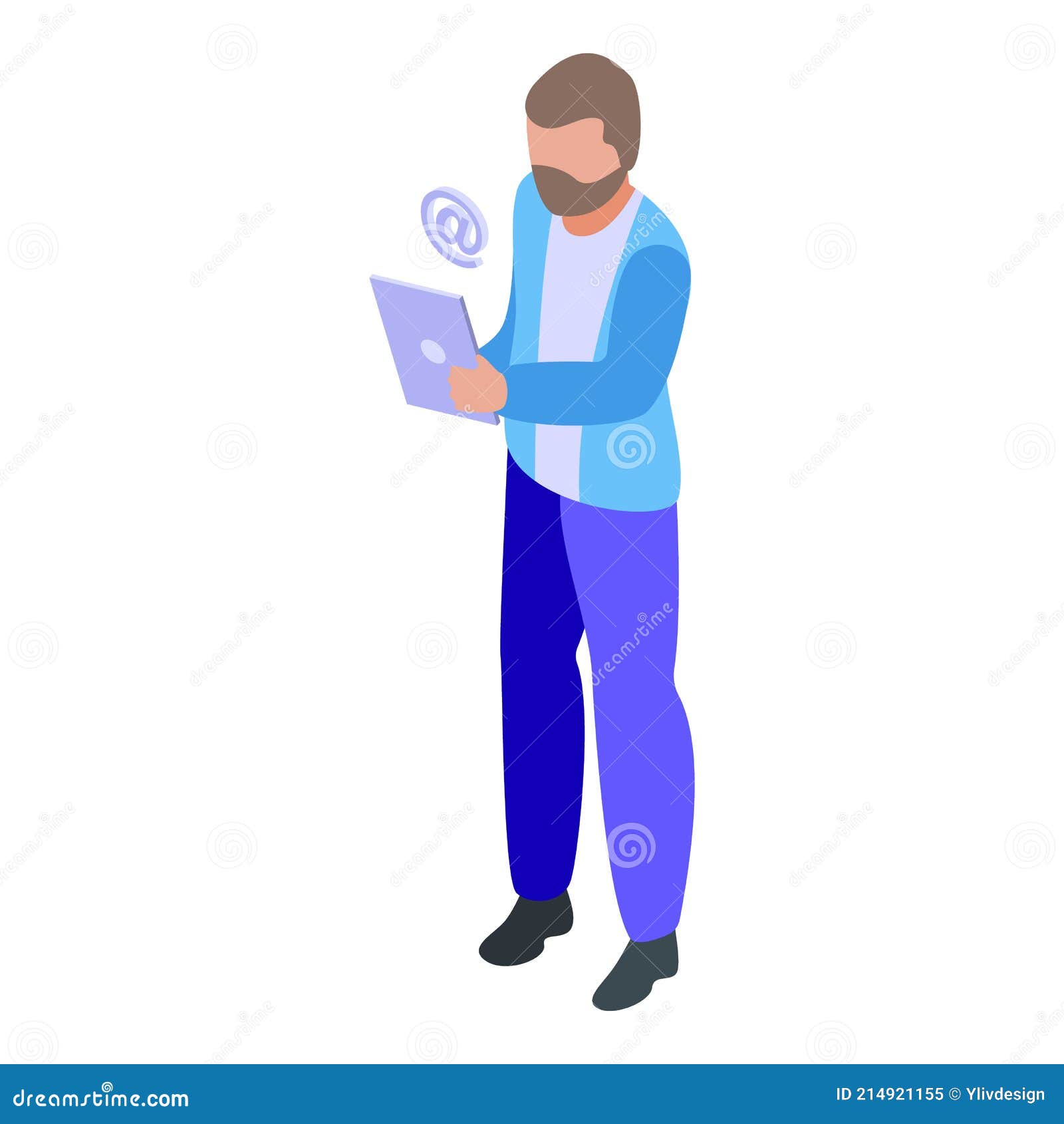 Email Interaction Icon, Isometric Style Stock Vector - Illustration of ...