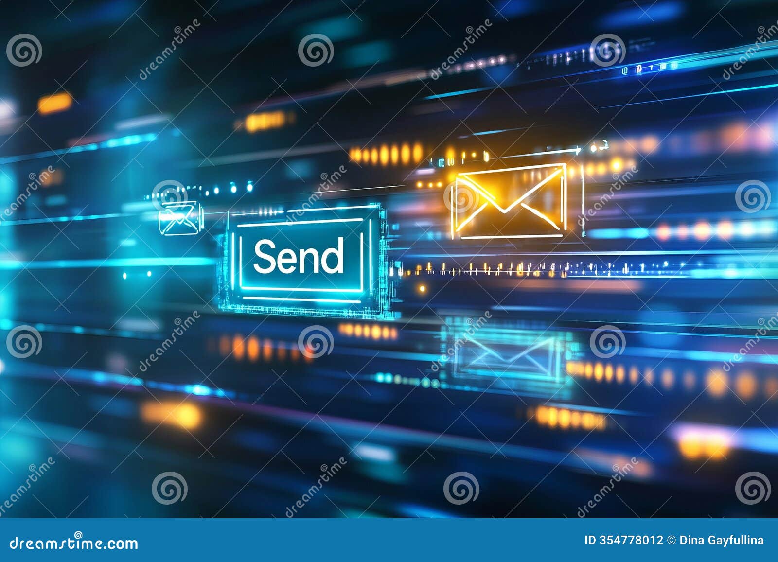 Email Interface with a Clicked Send Button and Progress Bar Showing ...